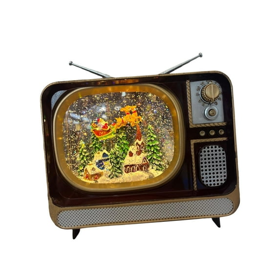 Lantern Music Box Night Lamp TV Design Swirling Glitter with USB Power ...