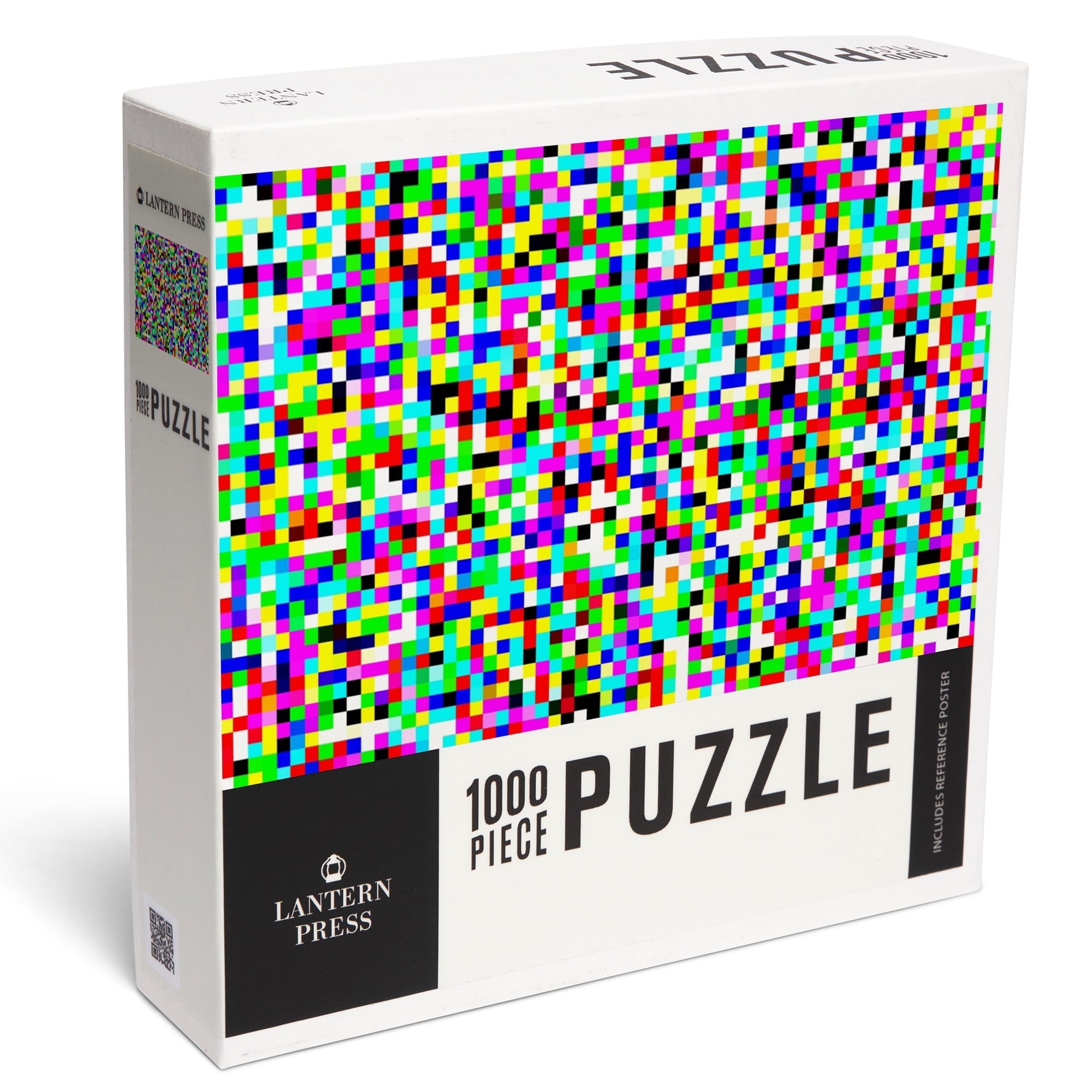 Lantern Press 1000 Piece Jigsaw Puzzle, 8-Bit Abstract Digital Neon ...