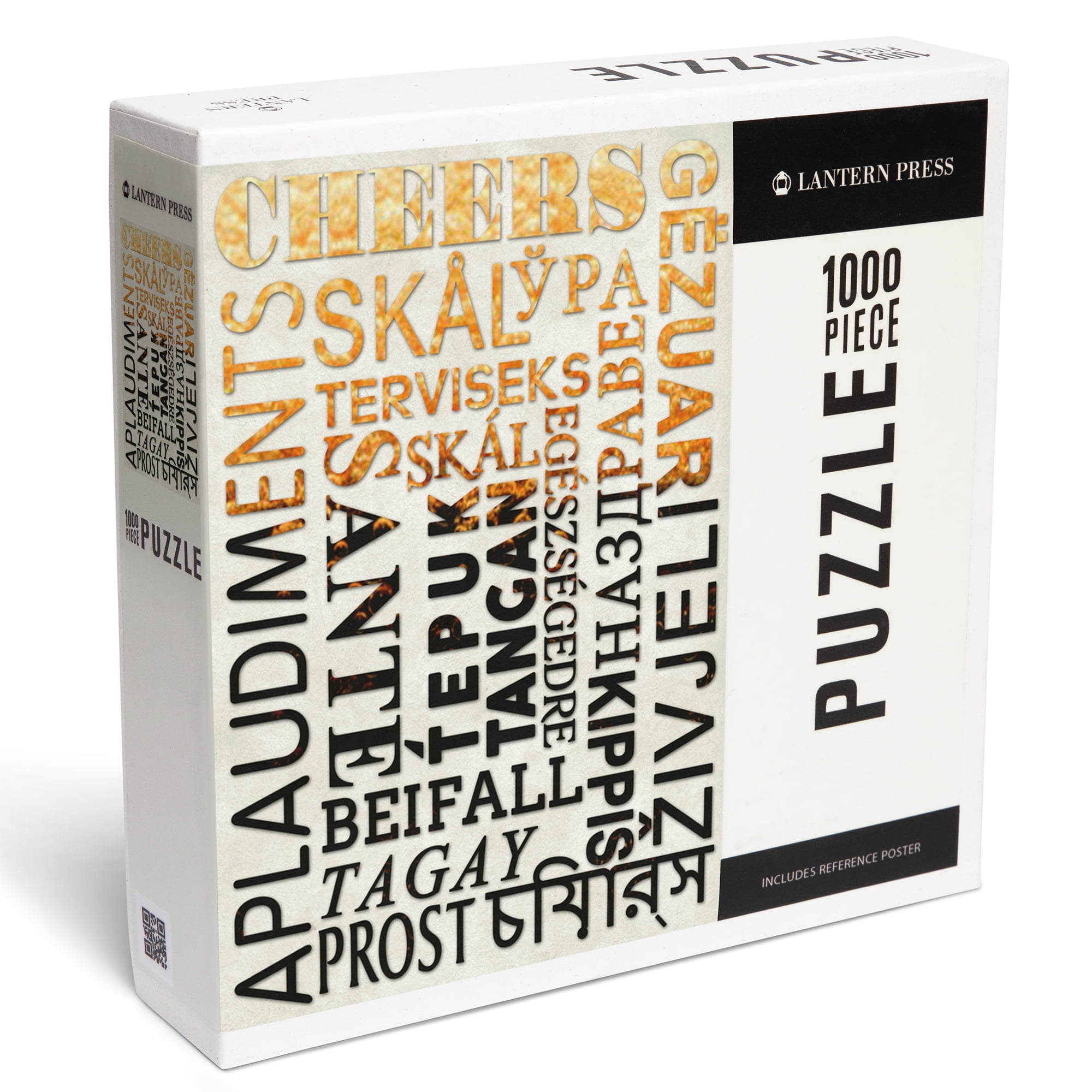 Lantern Press 1000 Piece Jigsaw Puzzle, Beer Typography, Cheers in ...