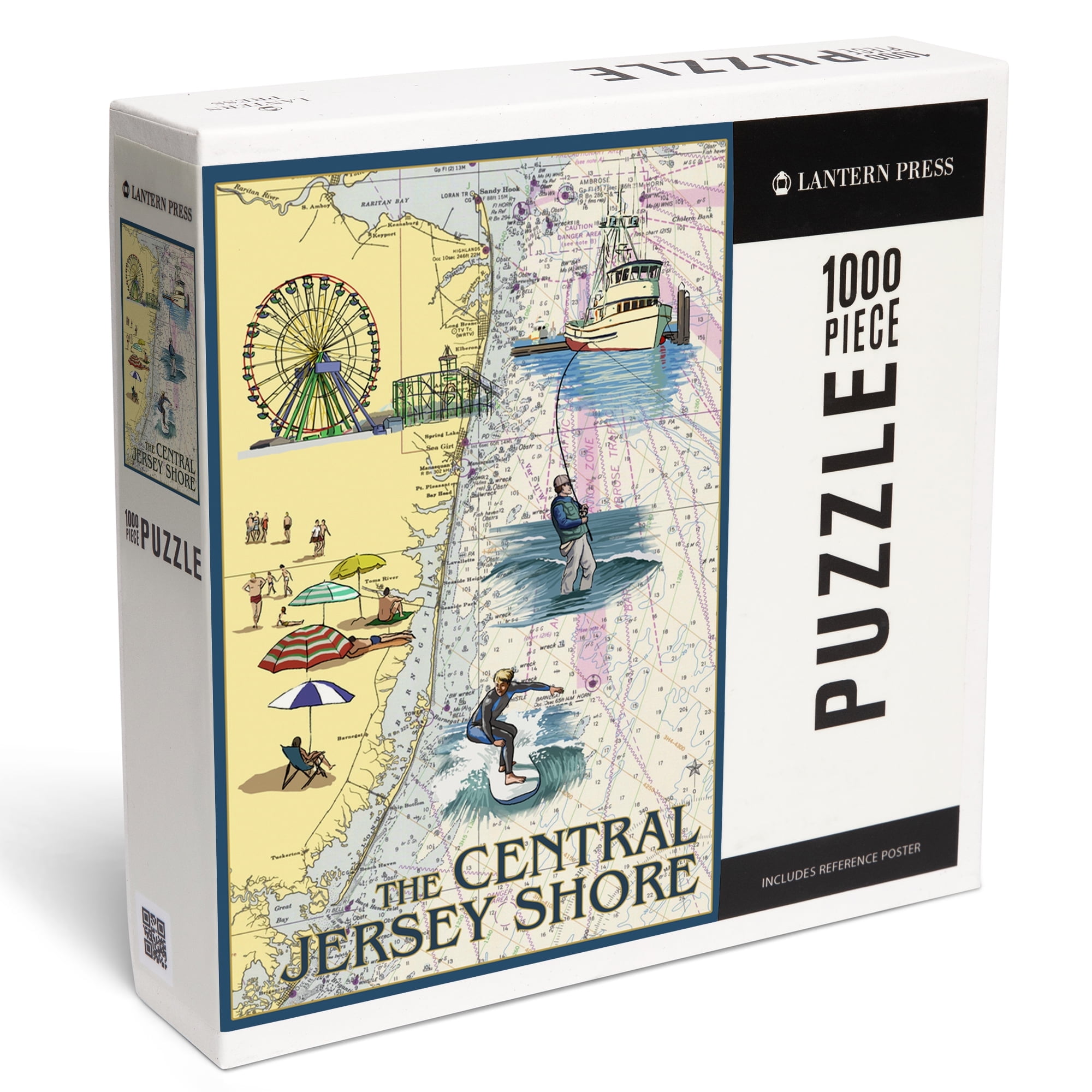 Lantern Press 1000 Piece Jigsaw Puzzle, Central Jersey Shore, Nautical Chart - Walmart.com