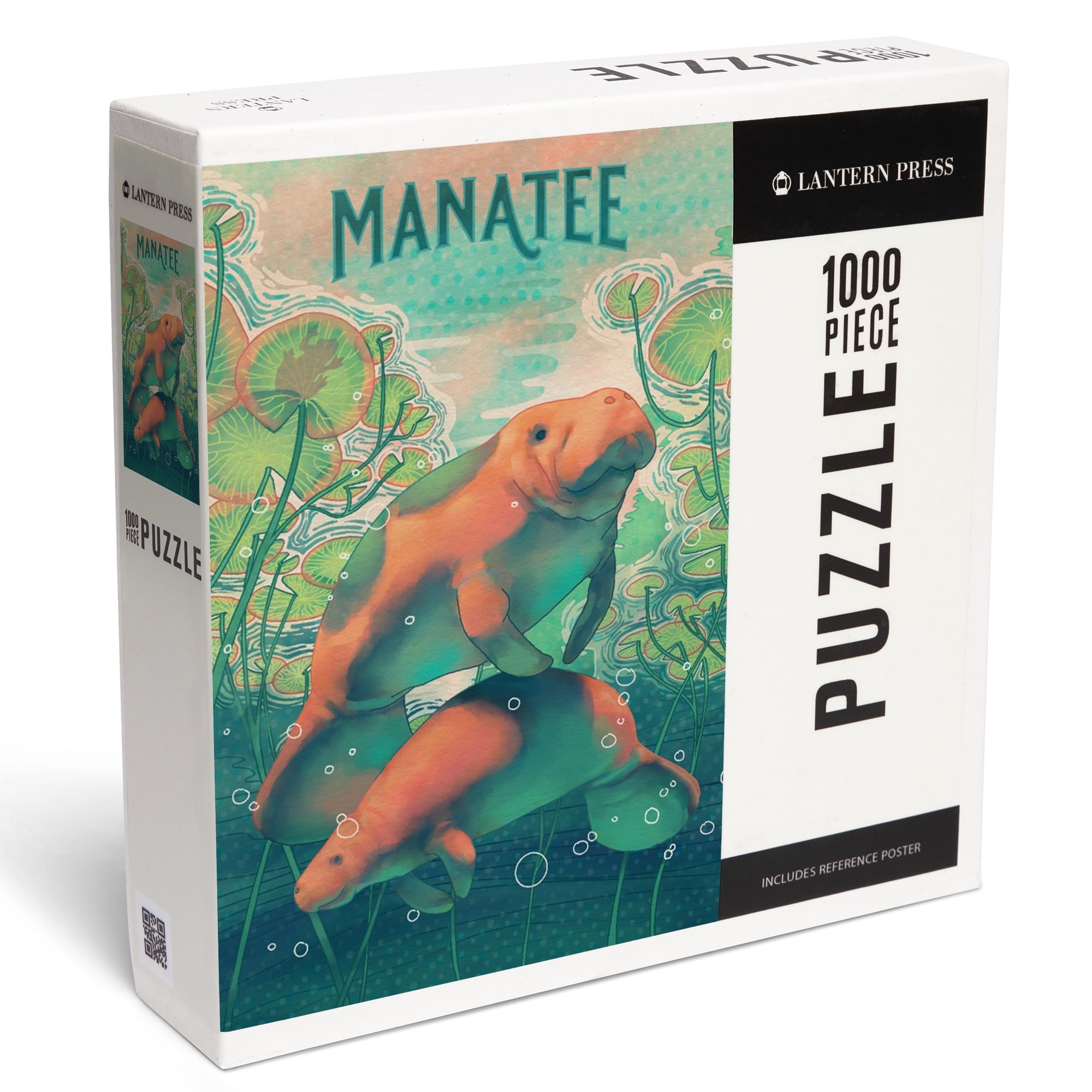 Lantern Press 1000 Piece Jigsaw Puzzle, Fluid Linework, Manatee ...