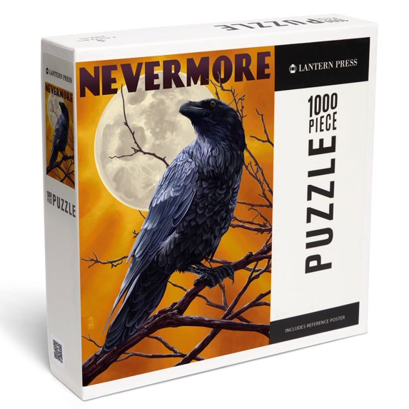 Lantern Press 1000 Piece Jigsaw Puzzle, Nevermore, Raven and Moon ...