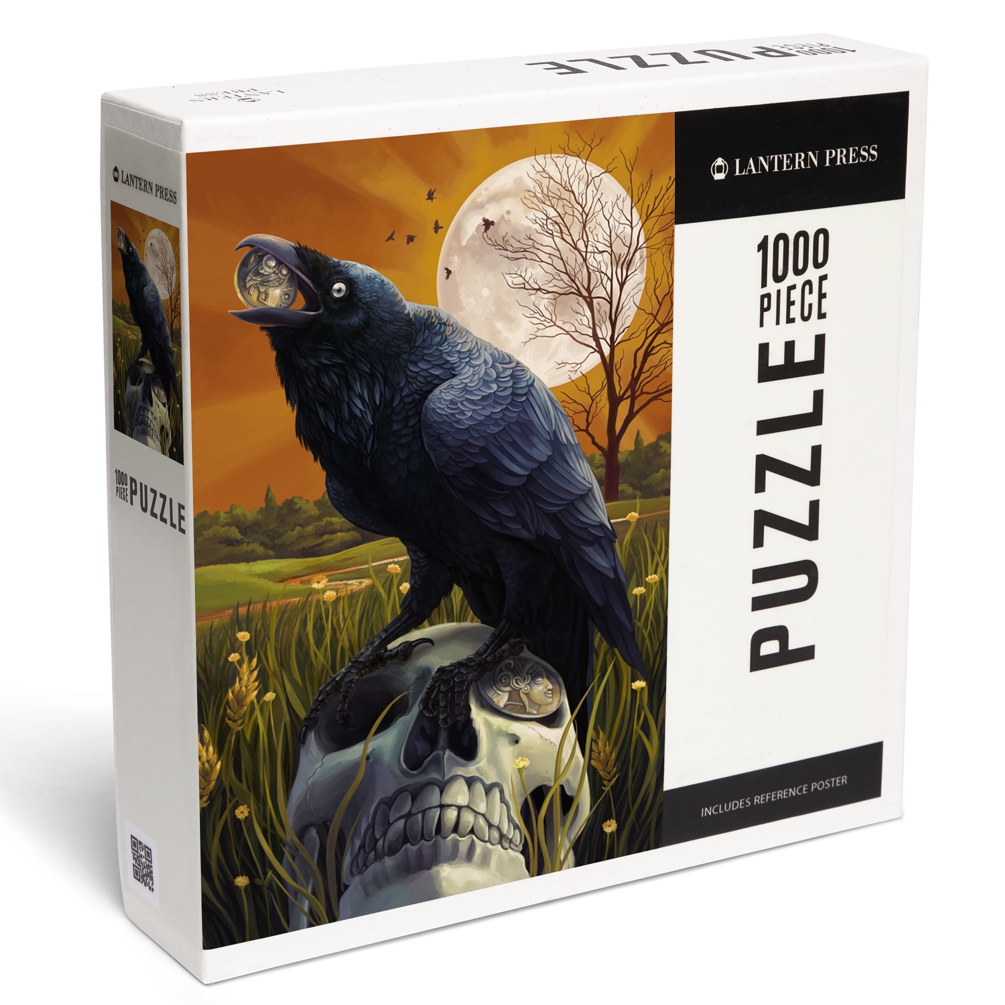 Lantern Press 1000 Piece Jigsaw Puzzle, Raven and Skull - Walmart.com