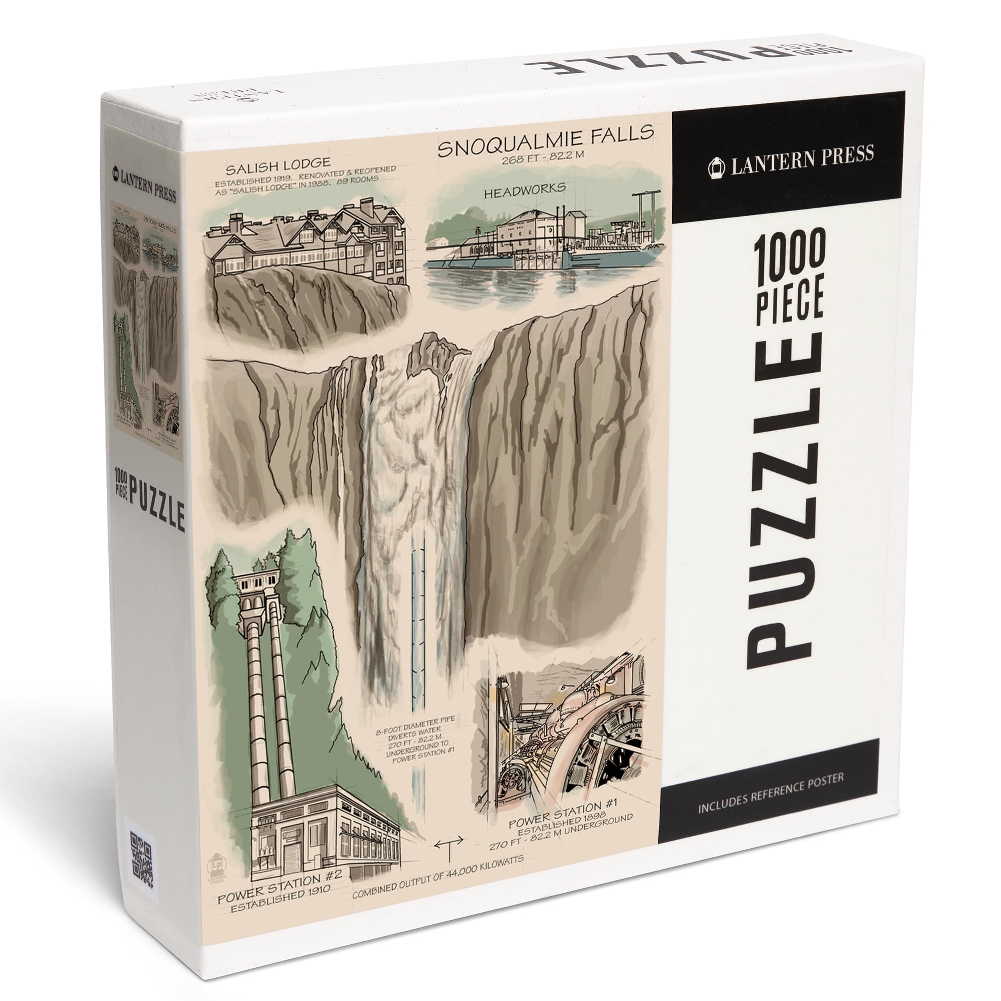 Lantern Press 1000 Piece Jigsaw Puzzle, Snoqualmie Falls, Washington ...