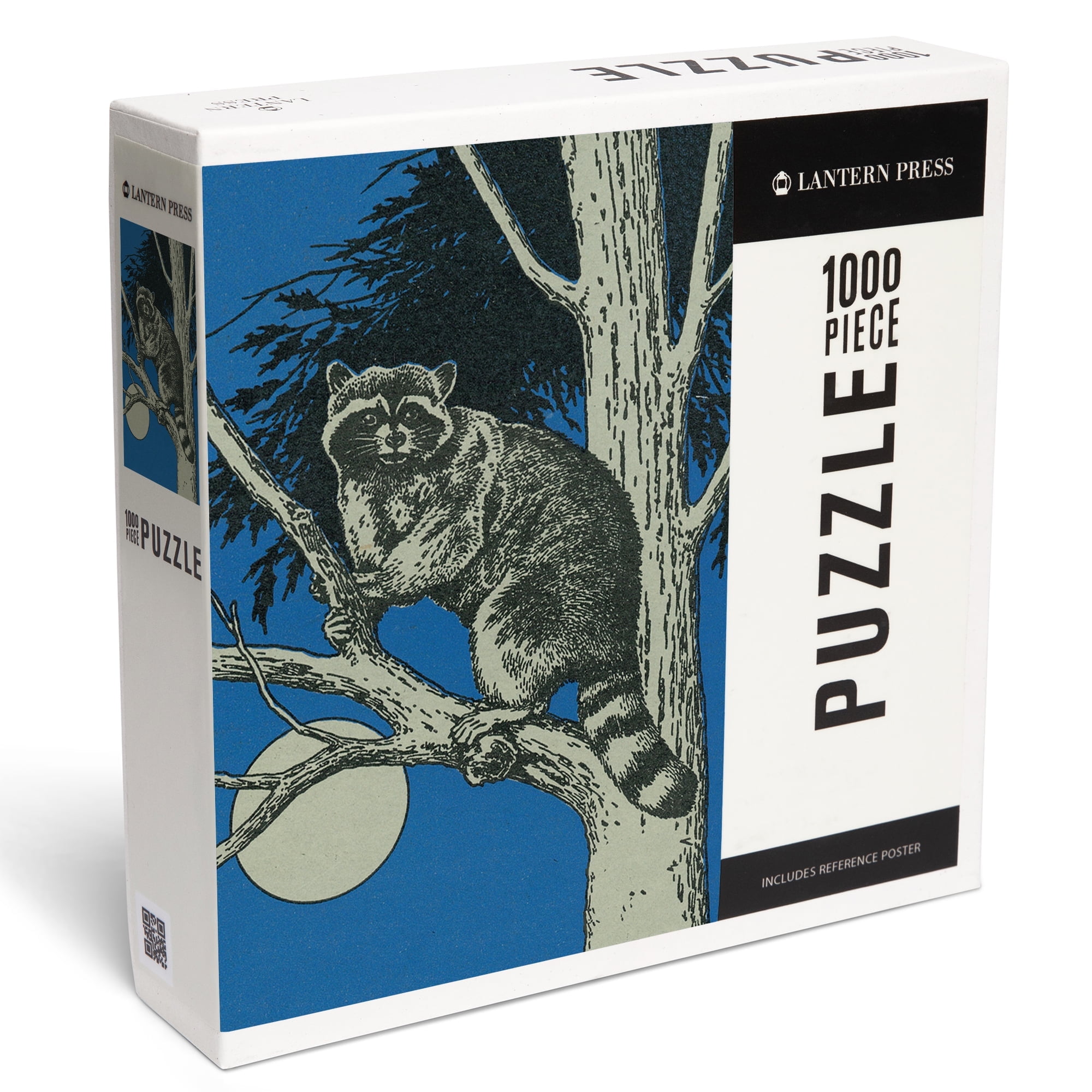 Lantern Press 1000 Piece Jigsaw Puzzle, View of a Raccoon Sitting in a ...