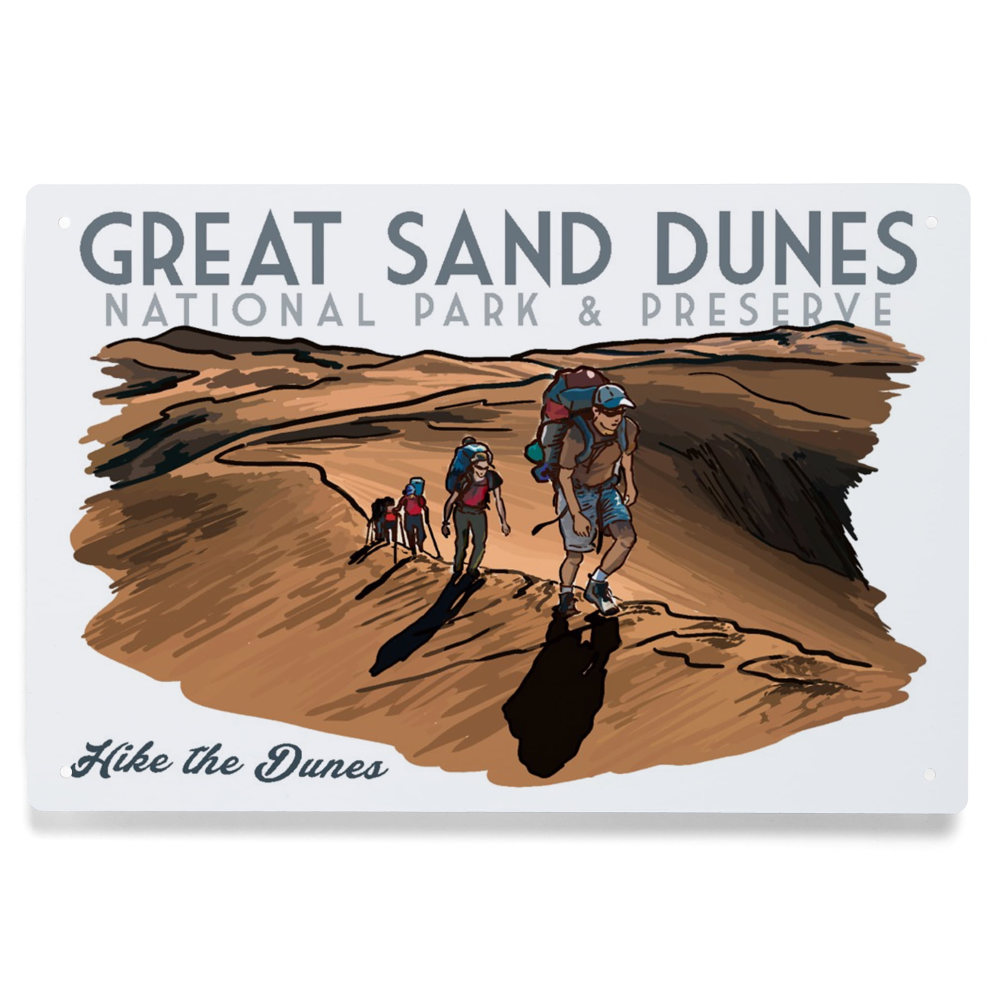 Lantern Press 6x9 Inch Metal Sign, Great Sand Dunes National Park and ...
