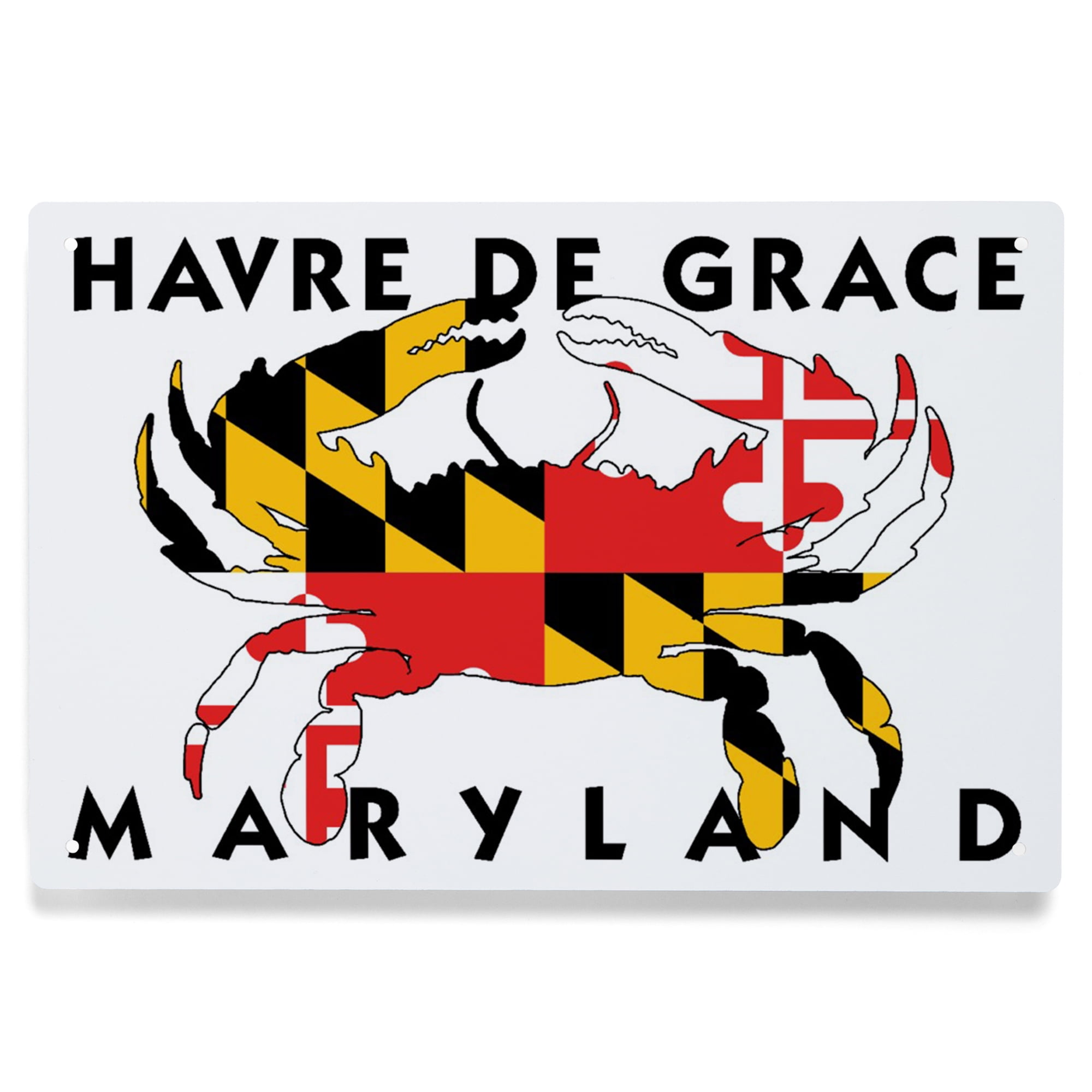 Lantern Press 6x9 Inch Metal Sign, Havre De Grace, Maryland, Crab Flag ...