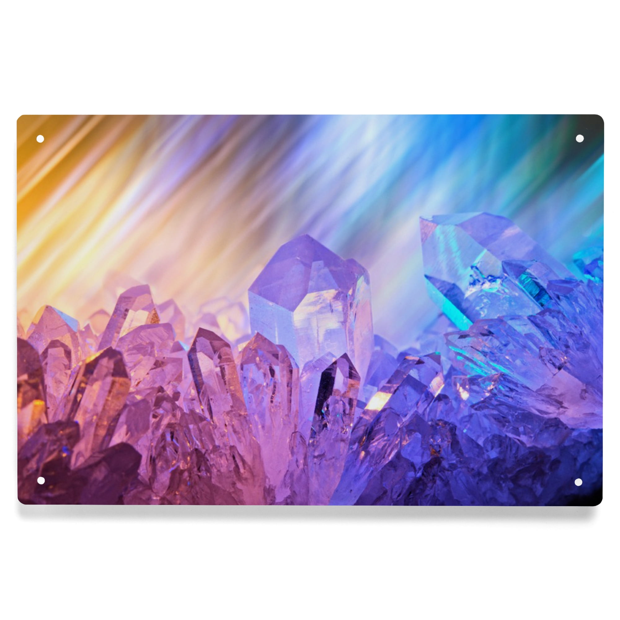 Lantern Press 6x9 Inch Metal Sign, Pillars of Quartz Crystals in a ...
