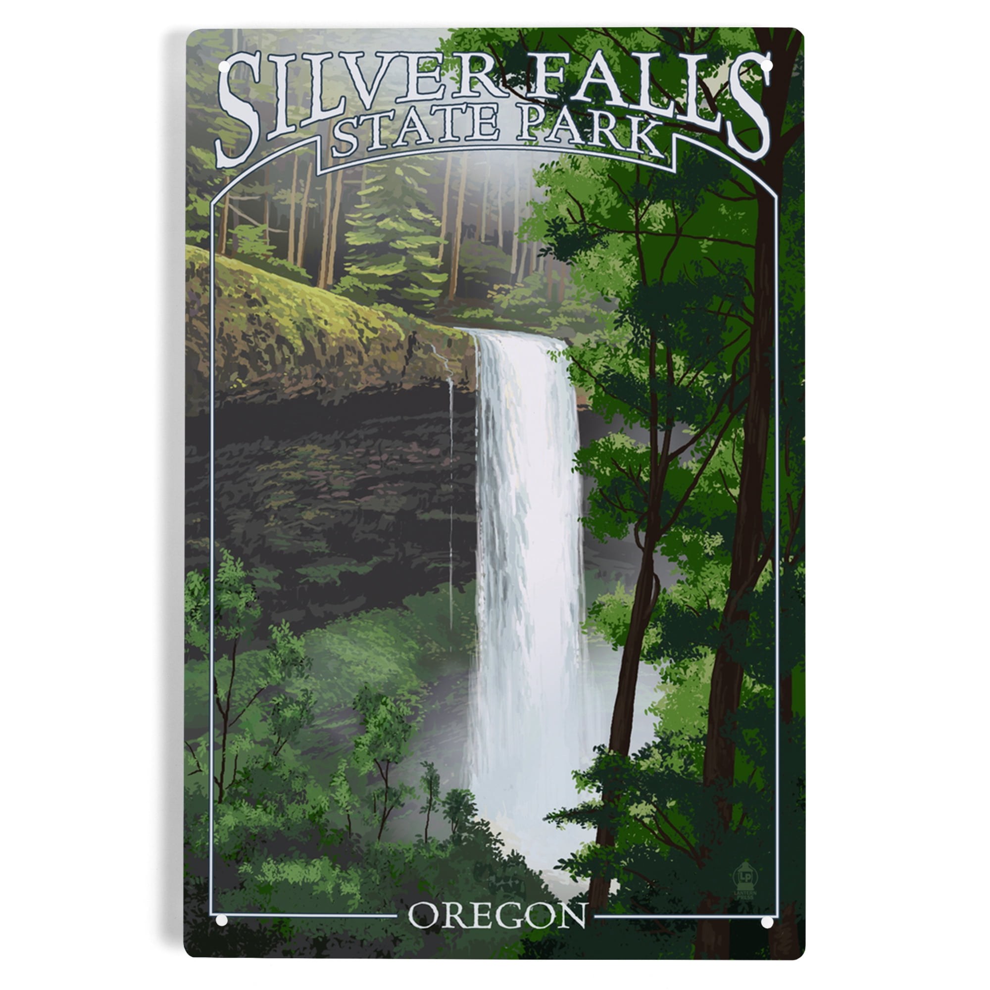 Lantern Press 6x9 Inch Metal Sign, Silver Falls State Park, Oregon ...
