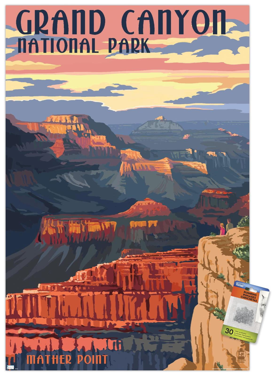 Lantern Press - Grand Canyon National Park, Arizona, Mather Point Wall ...