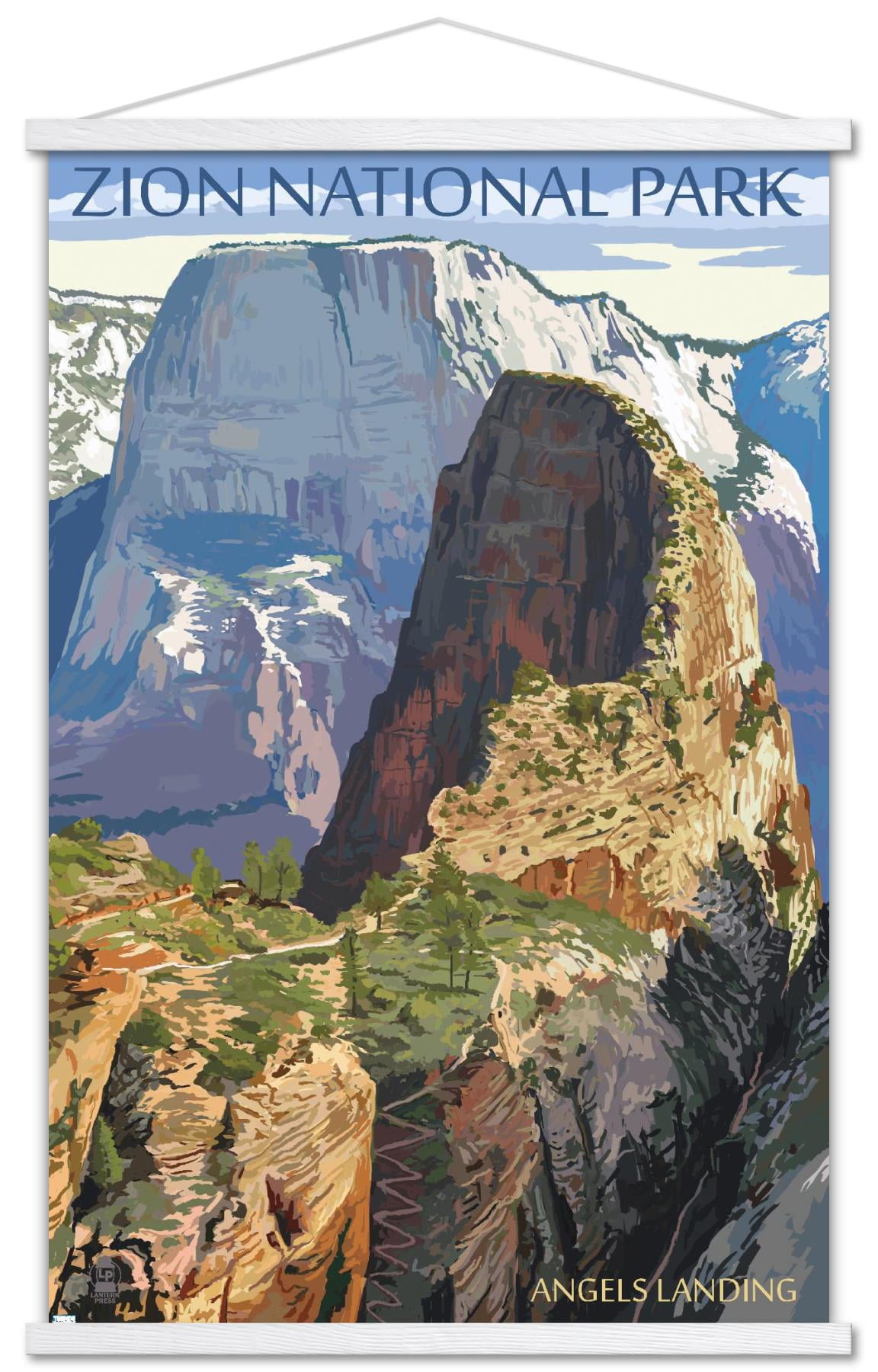 Lantern Press - Zion National Park, Utah, Angels Landing Wall Poster ...