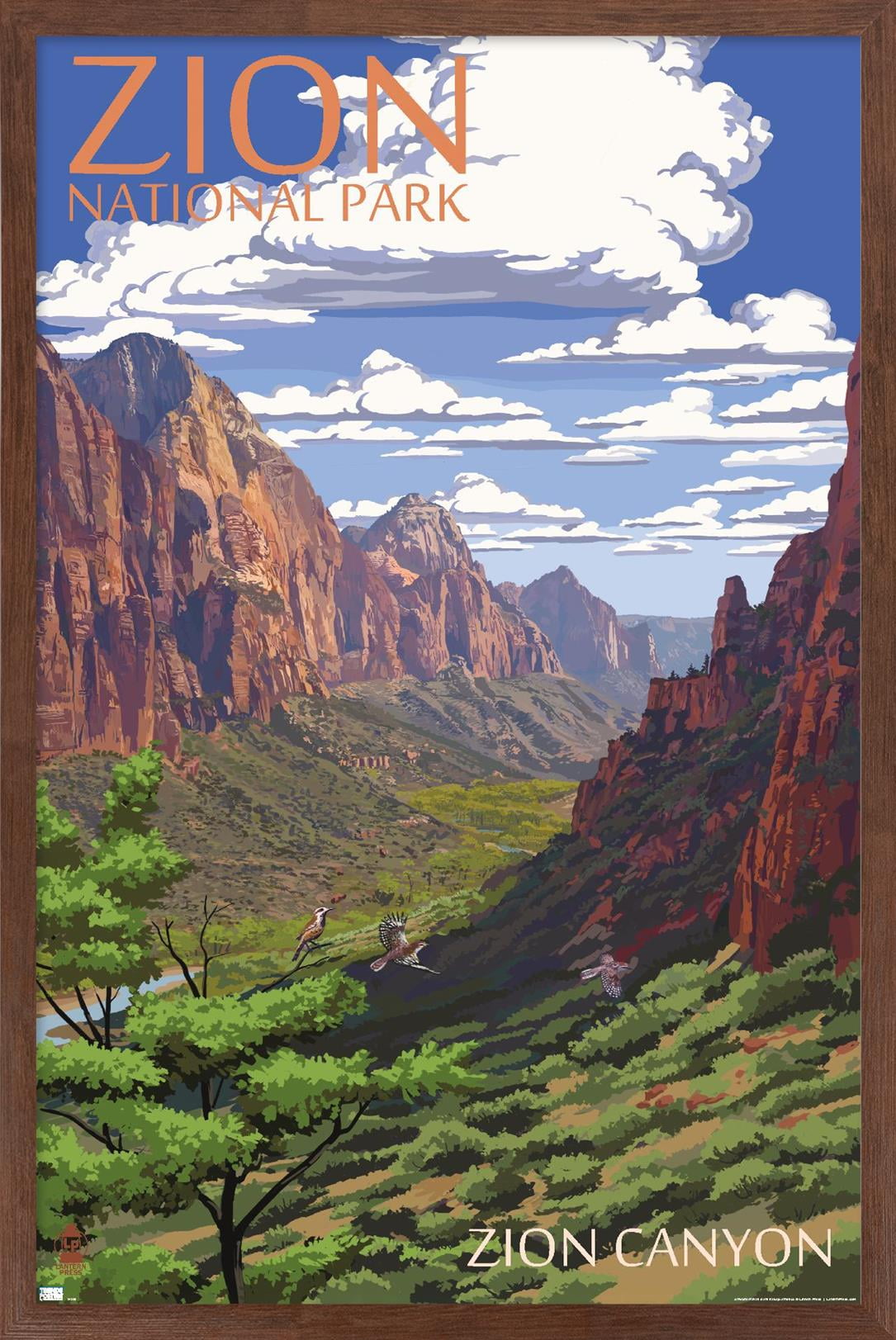 Lantern Press - Zion National Park, Utah, Zion Canyon View Wall Poster ...