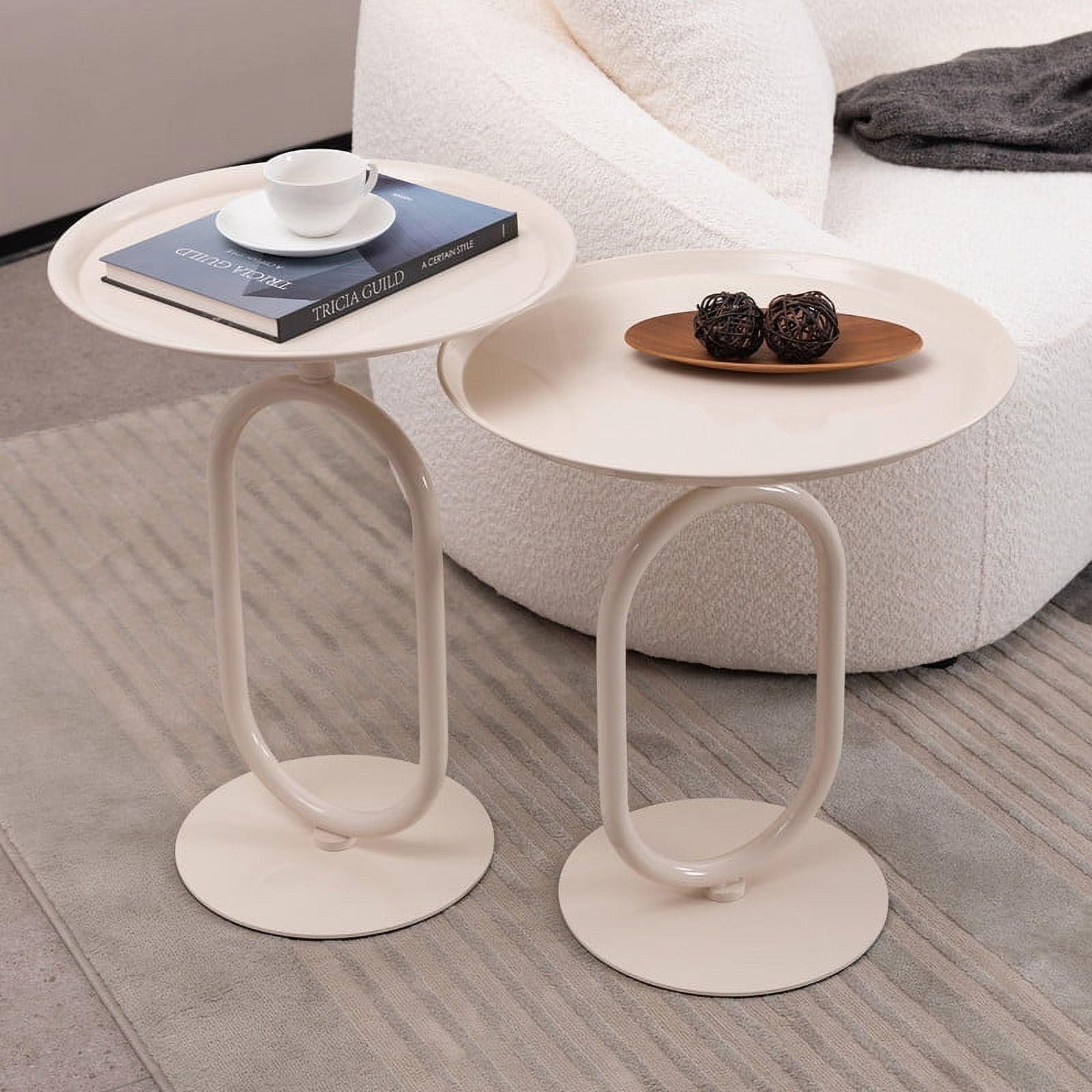 Lantern-shaped Metal End Table, Small Round Side Table, Modern Coffee ...