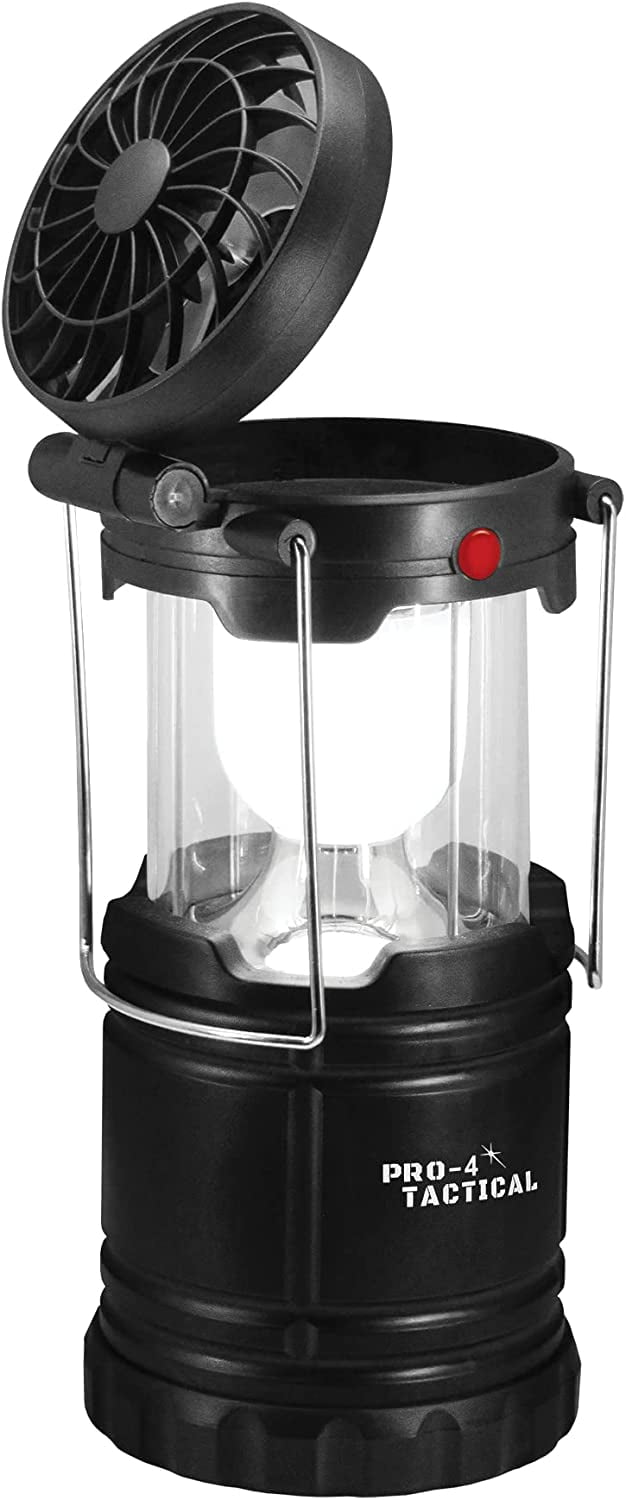 Lantern with Pop Up Fan - 12'' Heavy Duty Camping Tent Fan - 2000 RPM ...