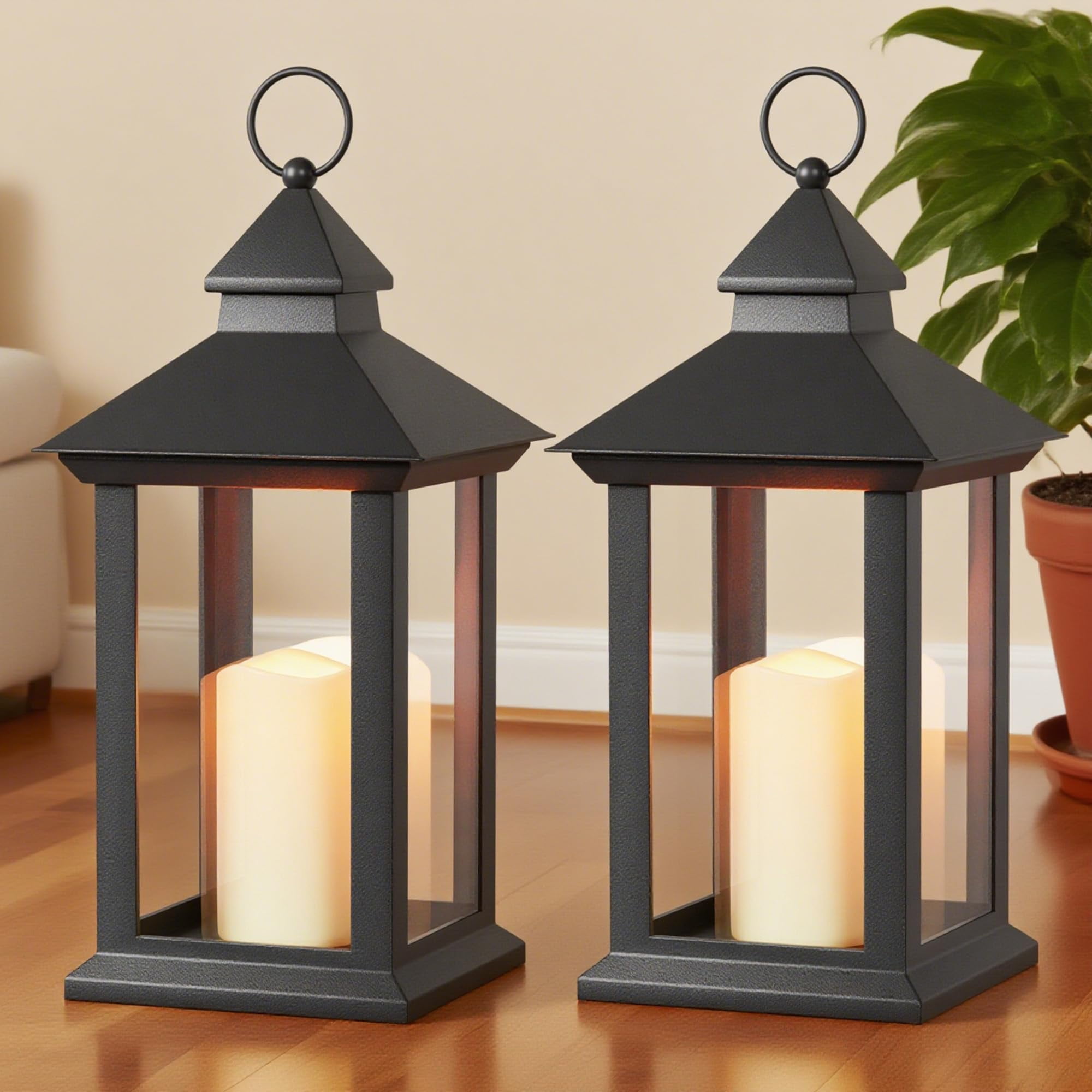Lanterns Decorative Indoor, 2 Packs 14" Battery-Powered Waterproof ...