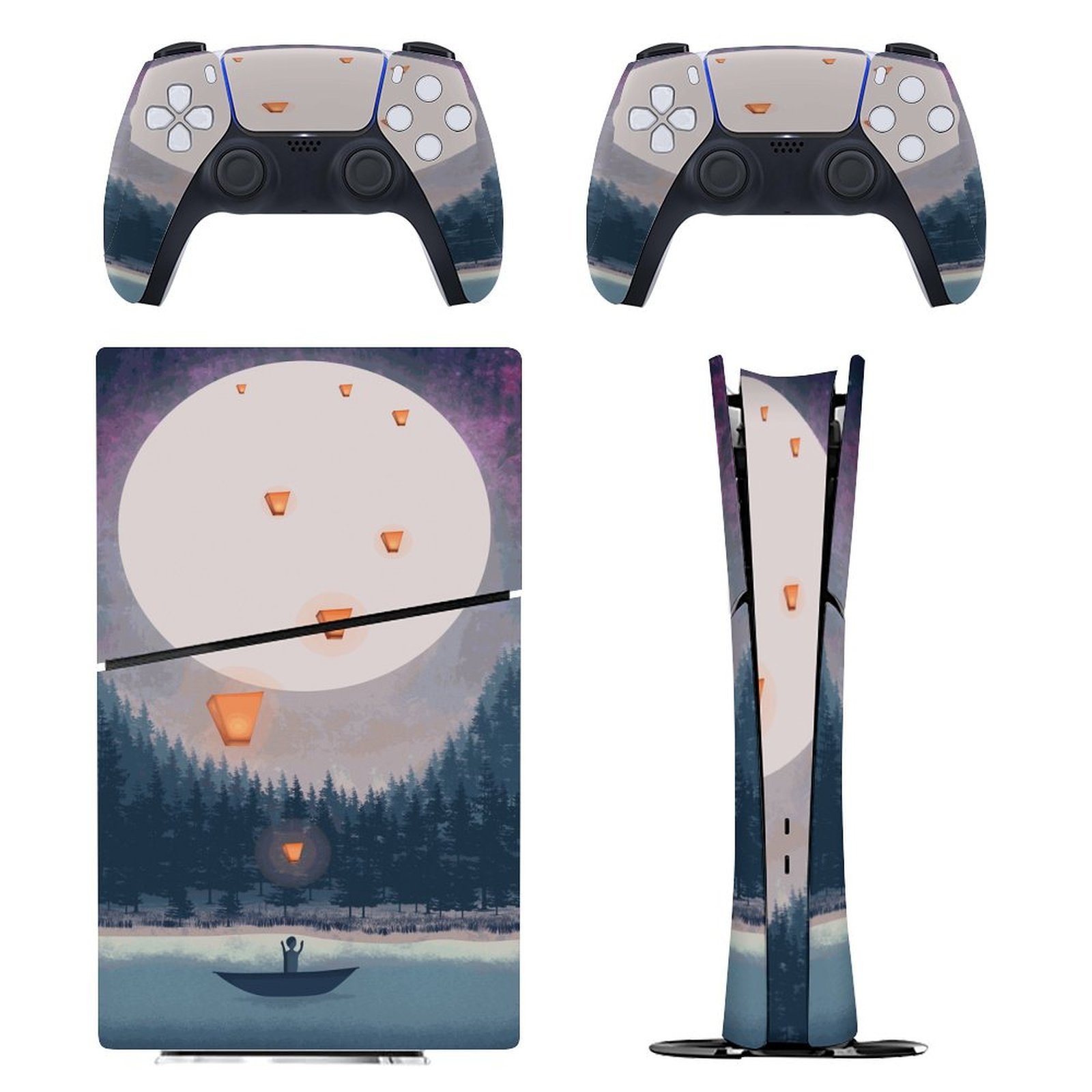 Lanterns, Night, Boating PS5/PS5 Slim Digital Disc Skin Sticker For ...