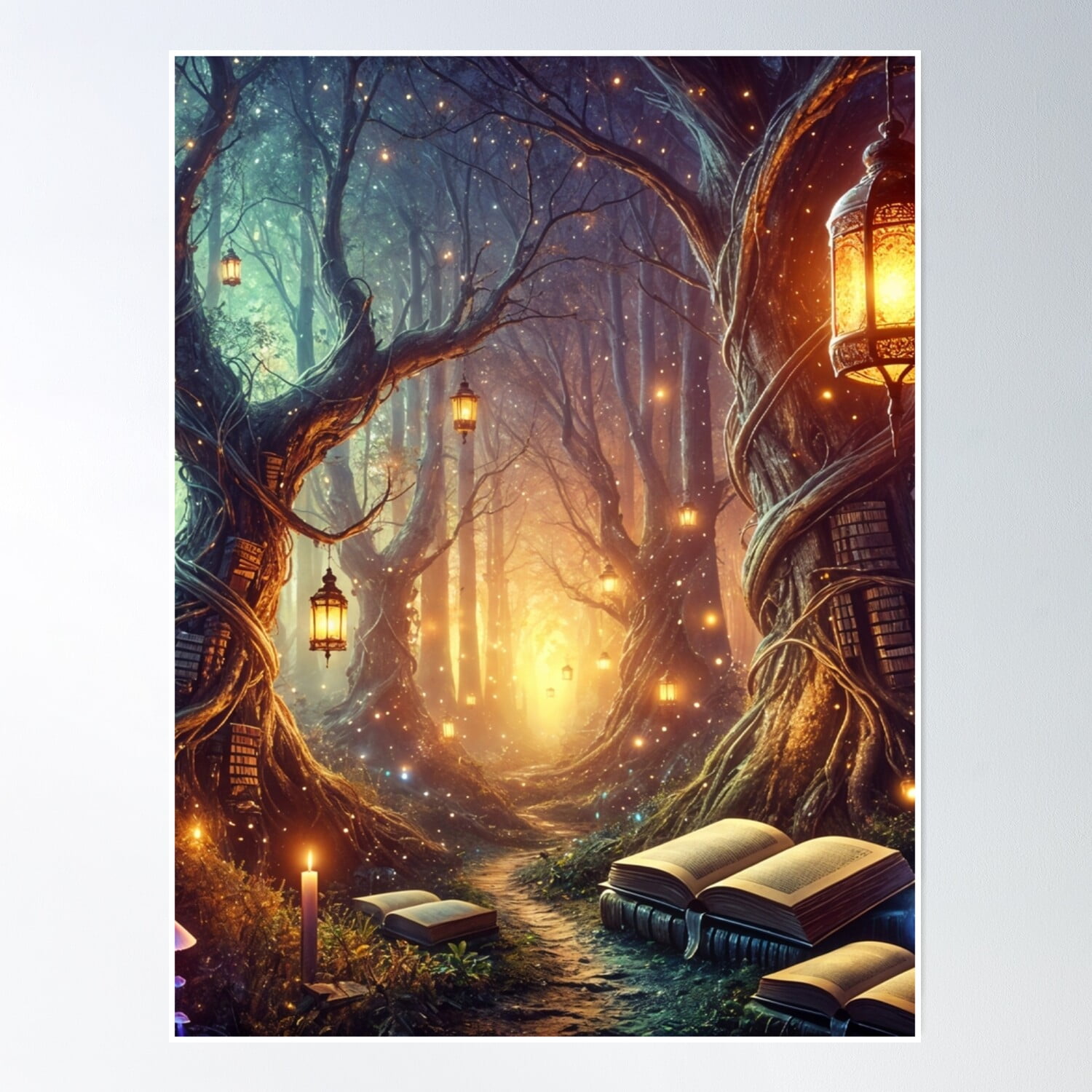 Lanterns Of Lore: The Enchanted Path Poster Wall Art, Modern Wall Decor, 16x24 UNFRAMED ...
