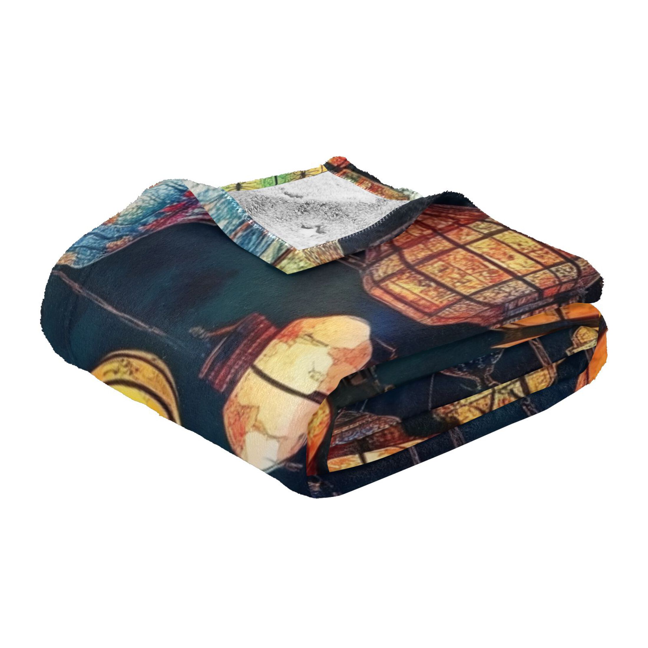 Lanterns with Various Patterns Travel Blanket Soft Airplane Blanket 70 ...