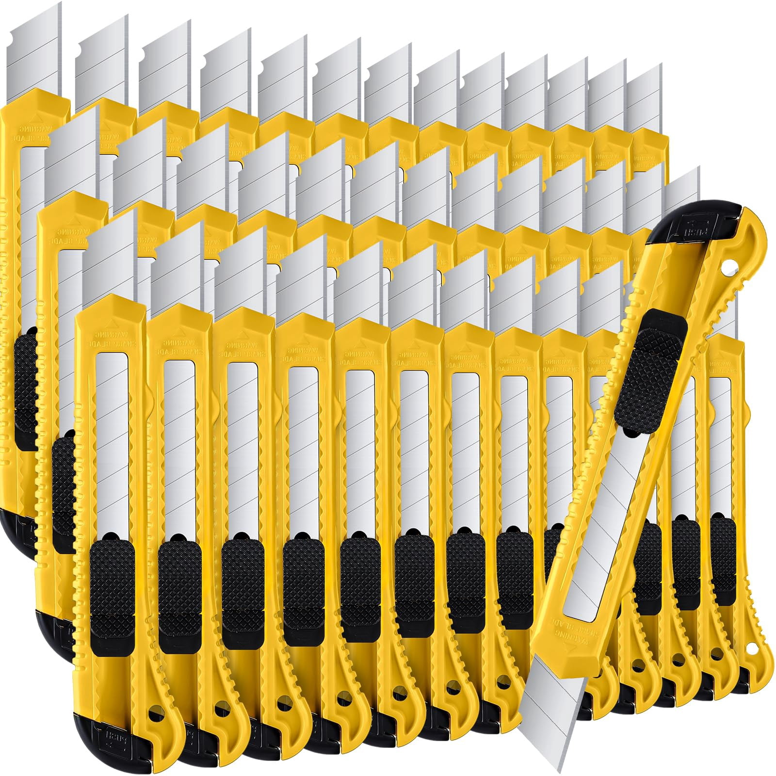 Lanties 100 Pack Box Cutter Retractable Utility Knife 18mm Wide Blade ...