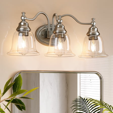 "Modern Bathroom LED Allen + Roth Vanity Light, 3-Light 21""W Chrome ...