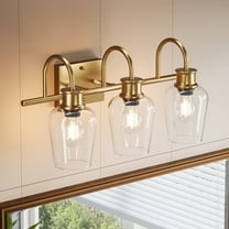 Lalia Home 3 Light Metal and Opaque White Glass Shade Vanity with Round ...