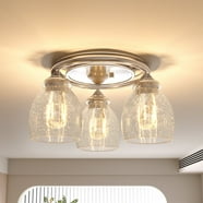 BELLE Tiffany-style 2 Light Mission Semi-flush Ceiling Fixture 16 ...