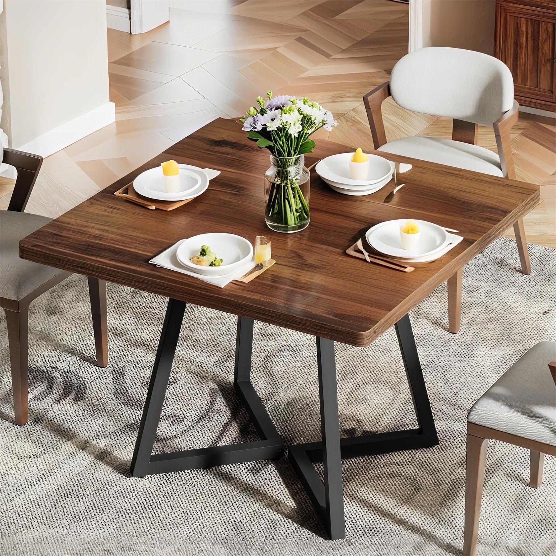 Fnova 31.5" Dining Table for 4, Modern Square Kitchen Table for Dining ...
