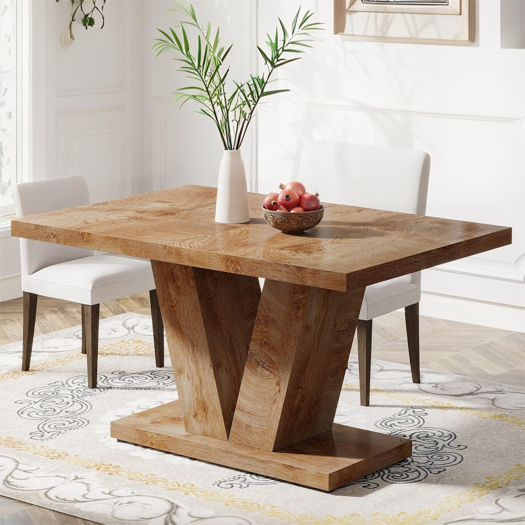 Fnova 47.24" Rectangular Farmhouse Dining Table, Wood Coffee Table for ...