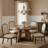 Fnova 47" Round Dining Table for 4 People, Modern Farmhouse Wooden ...