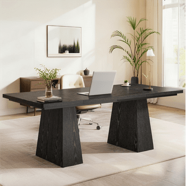 Tribesigns 63" Executive Desk, Modern Office Computer Desk with Double ...