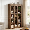 Fnova 70.87" 5-Tier Bookshelf, Arched Design Display Bookcase with Open ...
