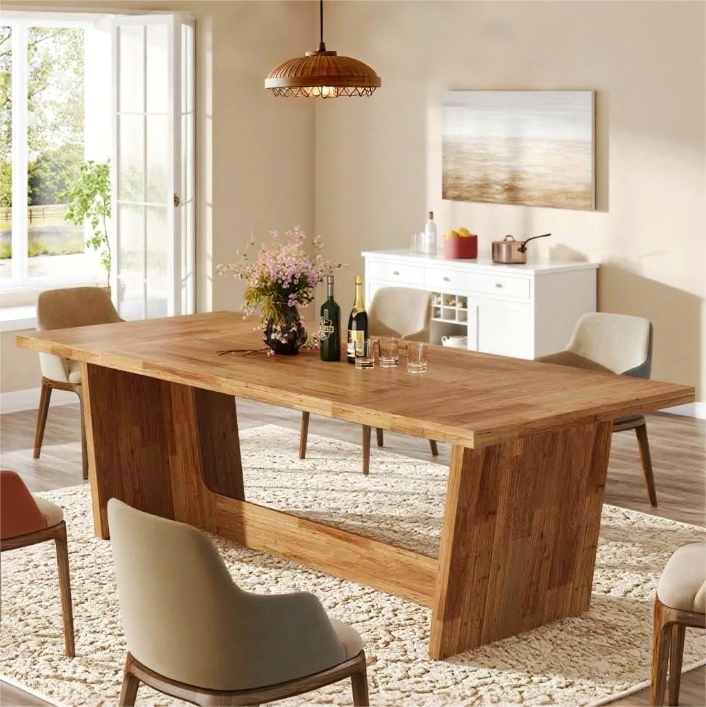 Fnova 70.87" Rectangular Dining Table for 4-6 People, Farmhouse Wood ...