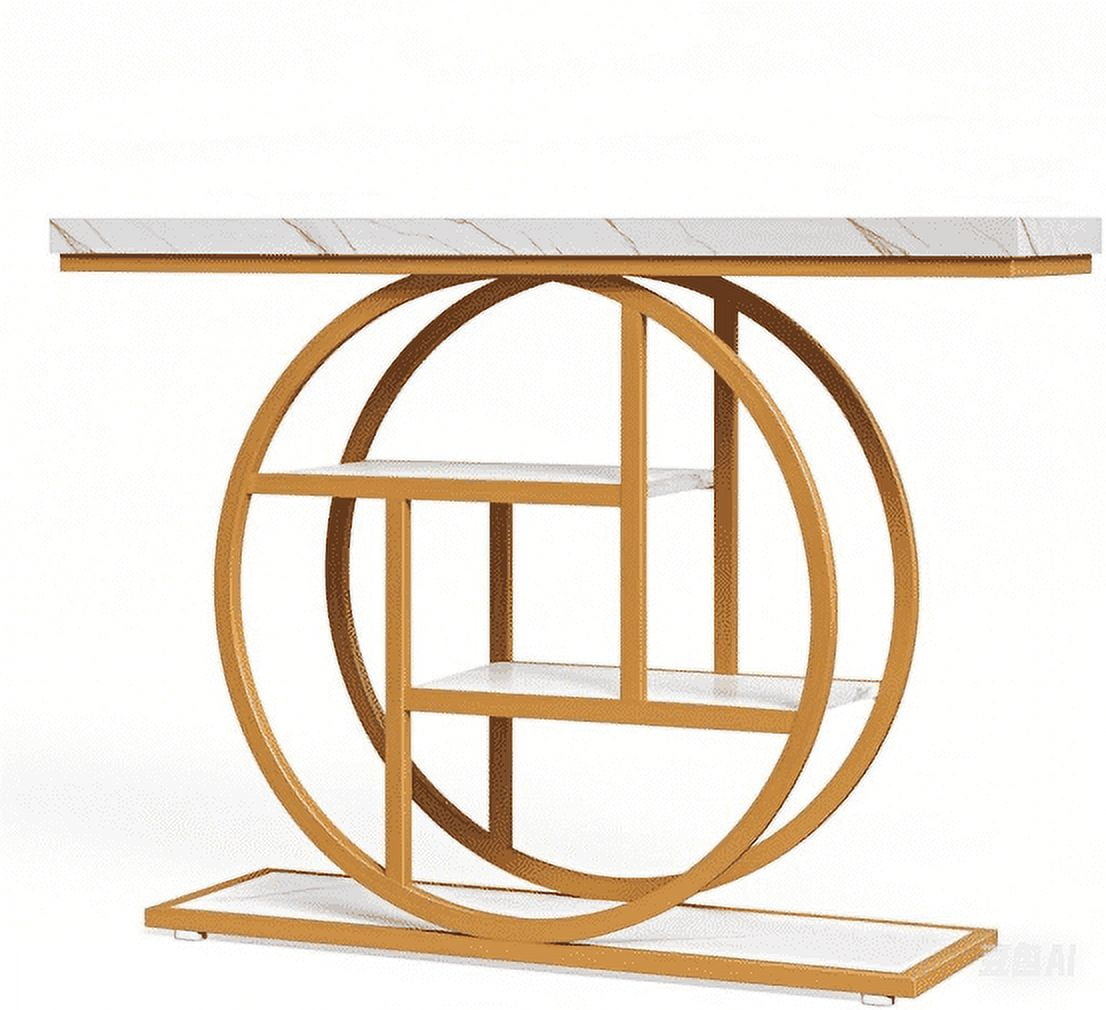 Lantine Console Table, Entryway Table with 4-Tier Storage Shelves, 42 ...