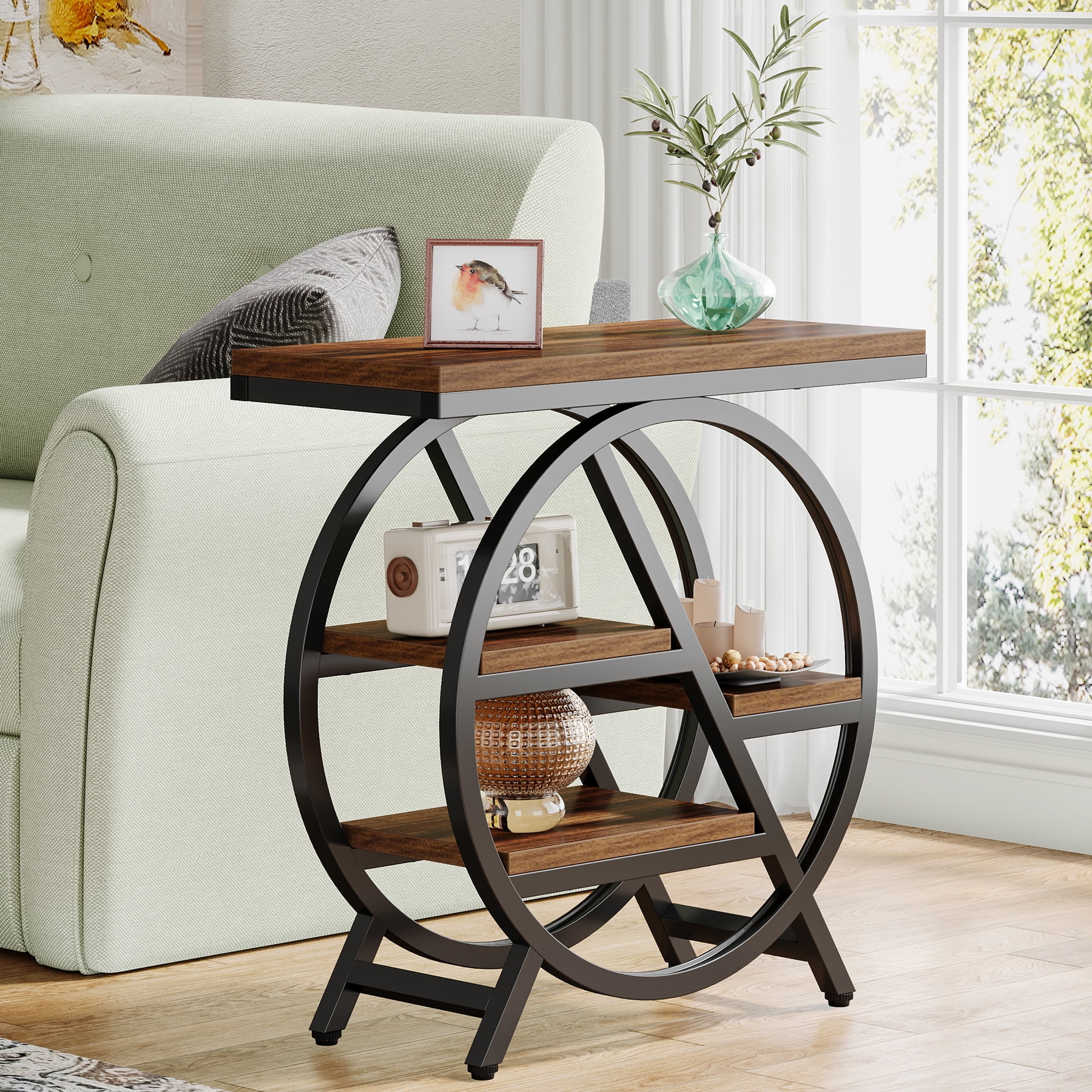 Lantine End Table Narrow Side Tables Modern Wooden Sofa Table with ...