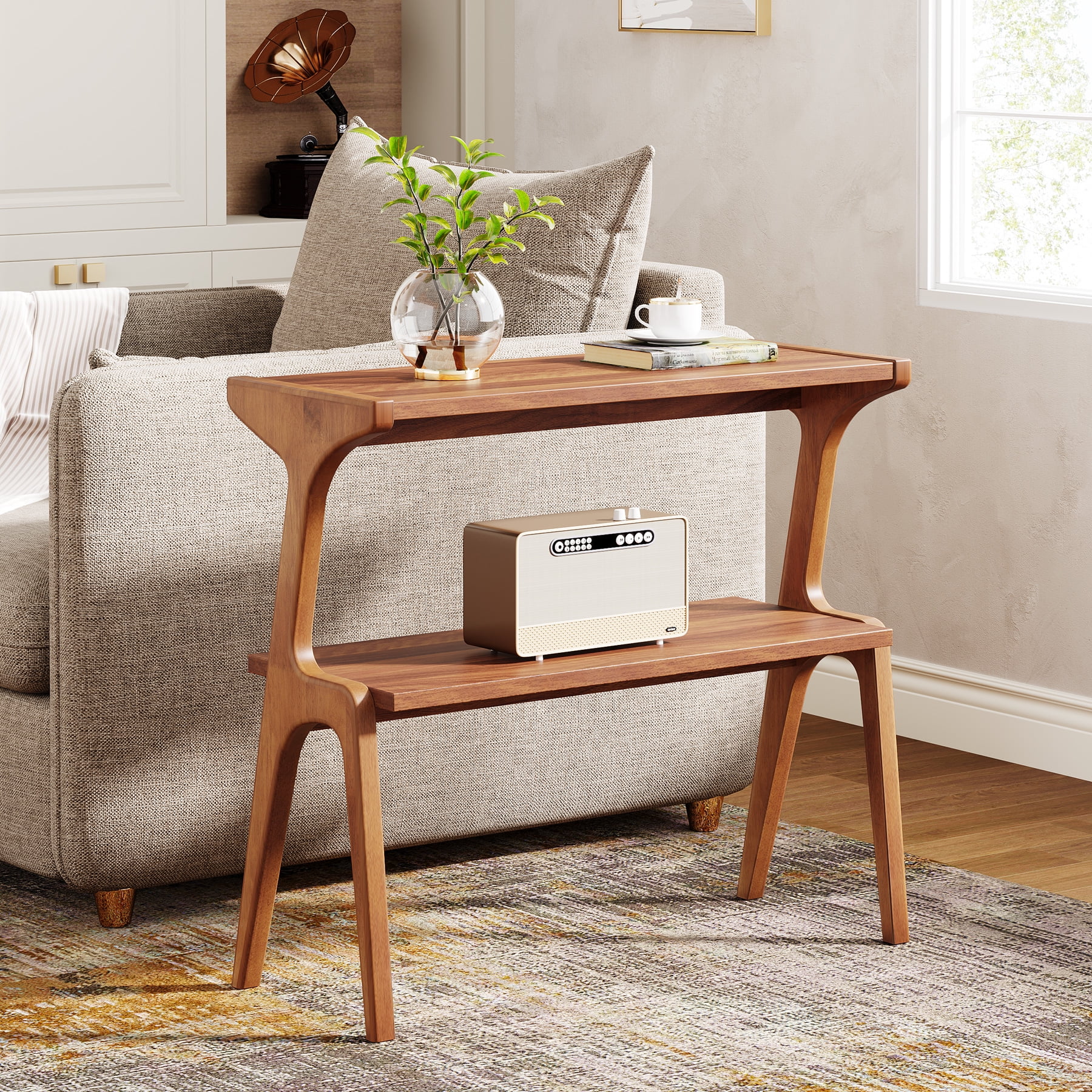 Lantine End Table Narrow Side Tables Modern Wooden Sofa Table with ...