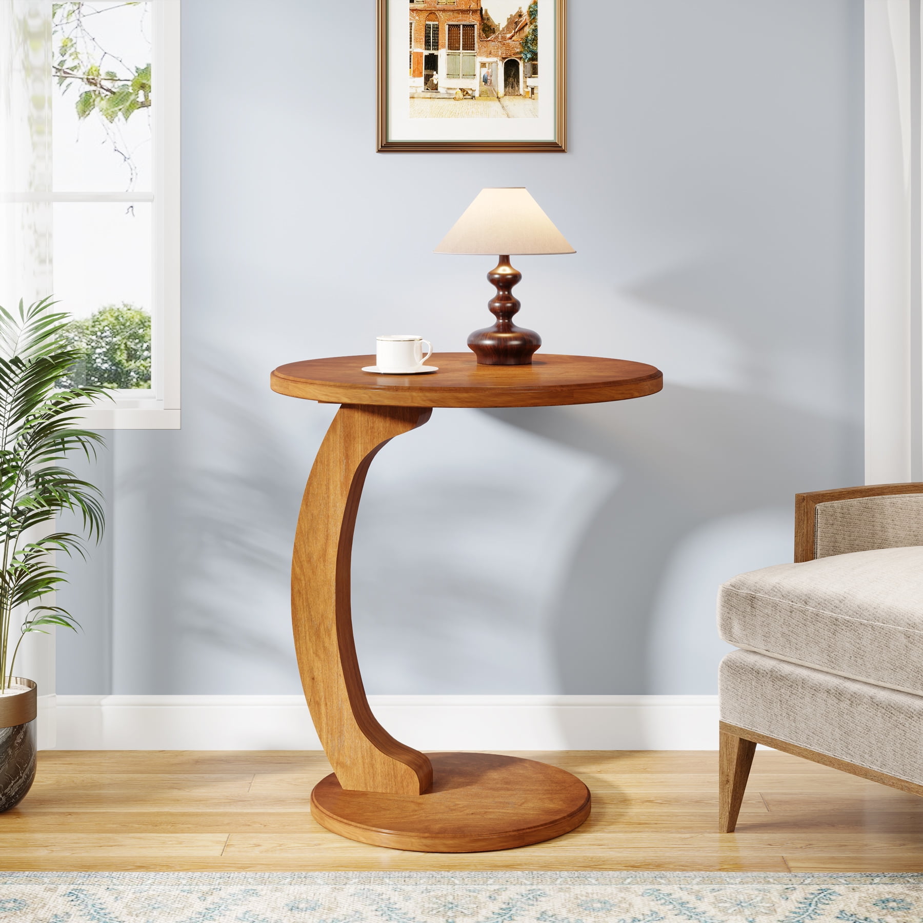 Lantine End Table Narrow Side Tables Modern Wooden Sofa Table with ...
