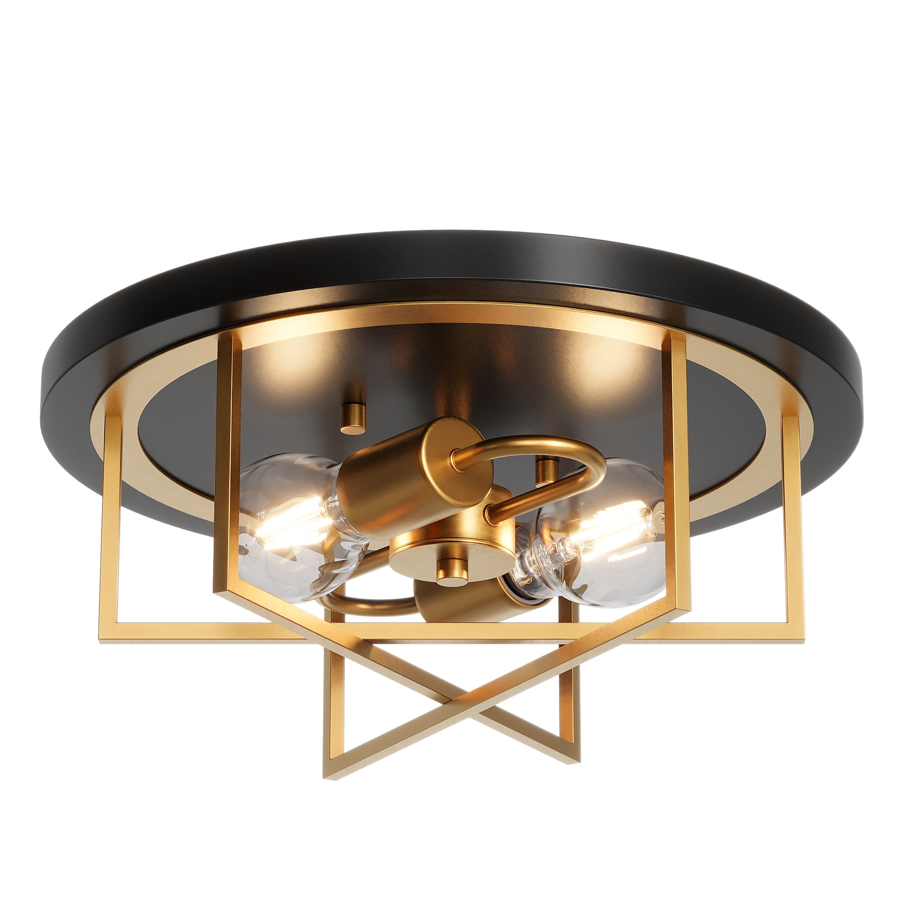 Lantine Metal Flush Mount Ceiling Light Fixtures, 2-Light Ceiling Mount ...