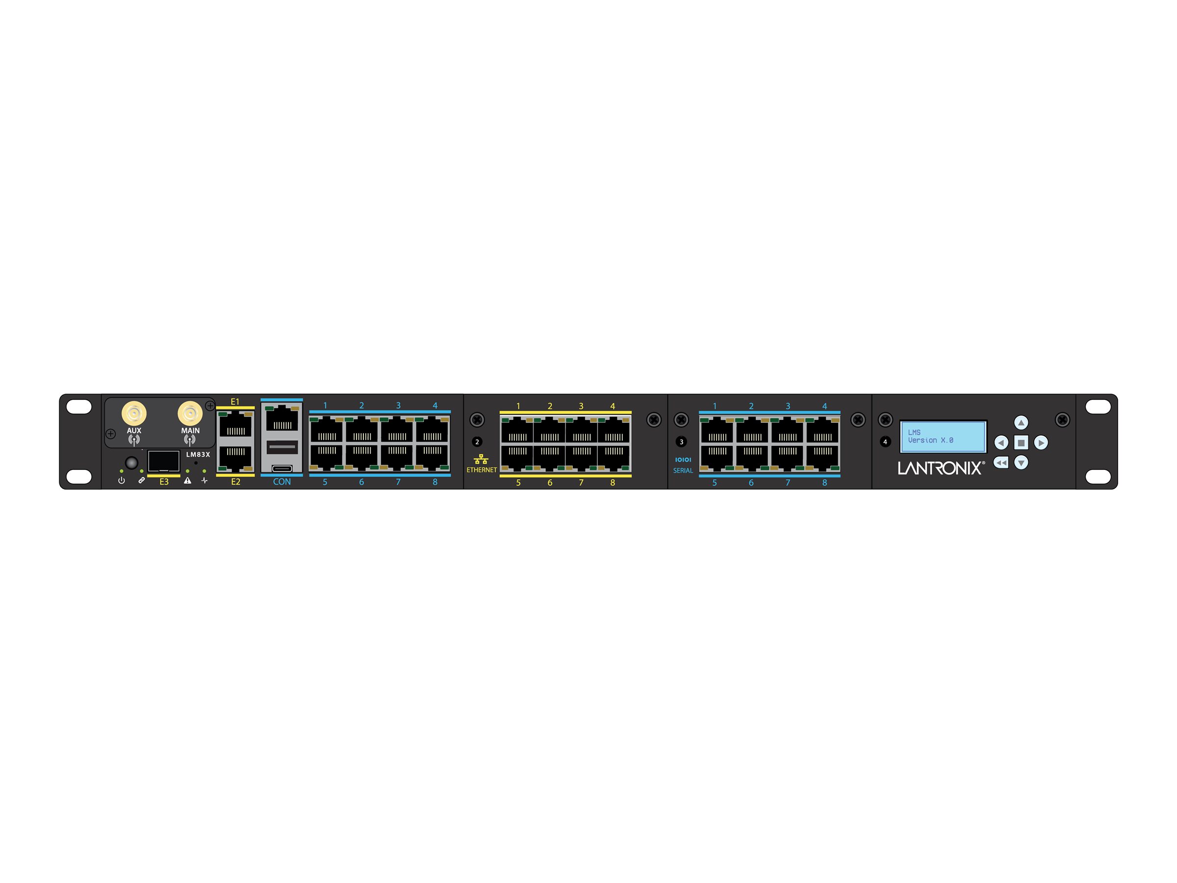 Lantronix LM Series LM83X - Console server - 16 ports - 1GbE, RS-232 ...