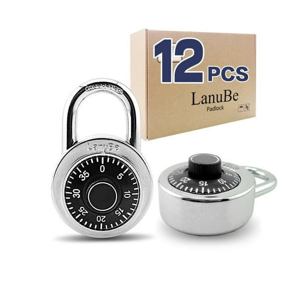 LanuBe Lock Standard Dial Combination Lock, 2 inches. Wide, with ...