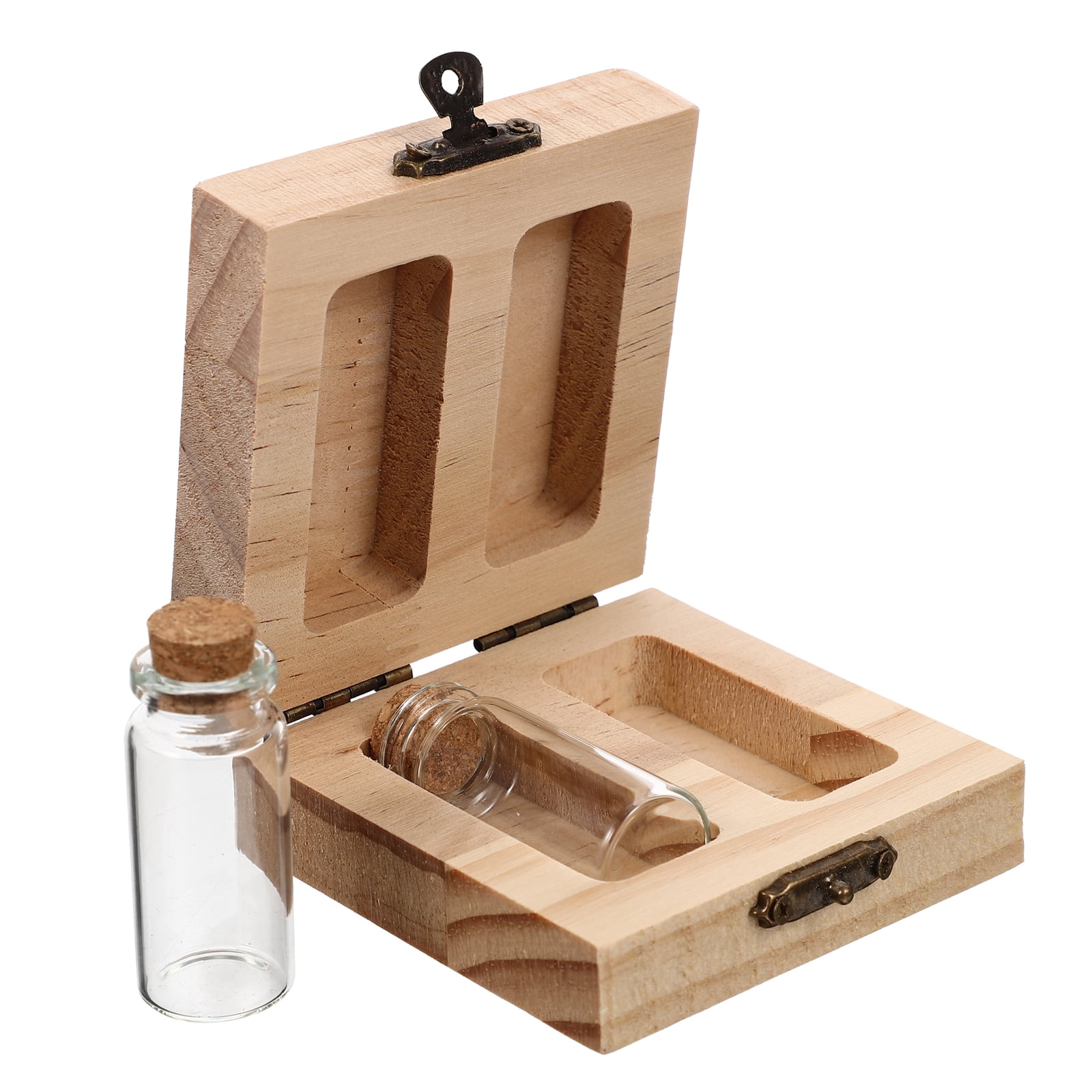 ifundom Fetal Hair and Umbilical Cord Storage Box Wooden Glass Keepsake ...