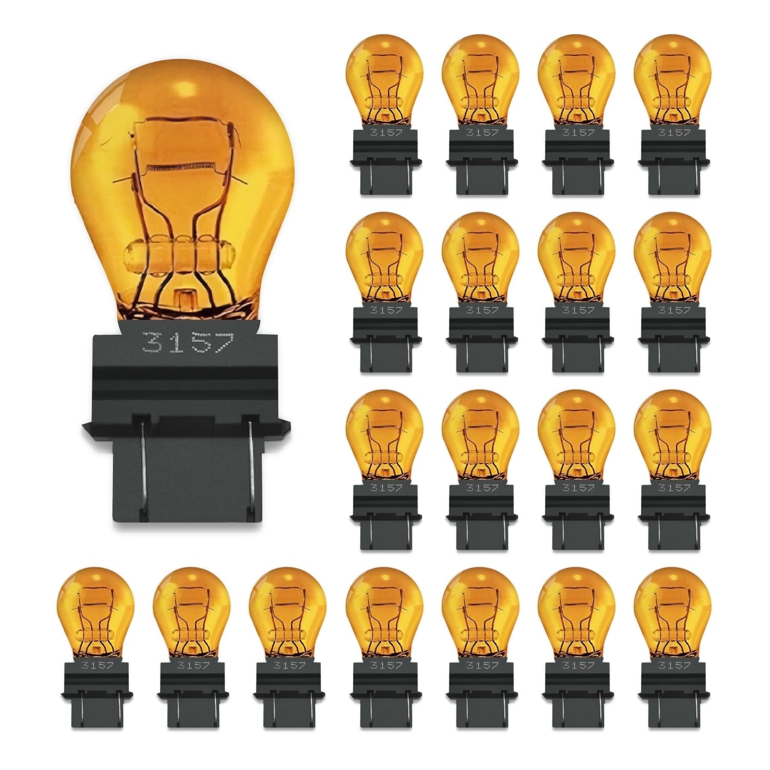 Lanuovx 3157A(amber) Bulbs 20 RRF12 Pack,12V 3047 3057 3157LL 3157K ...