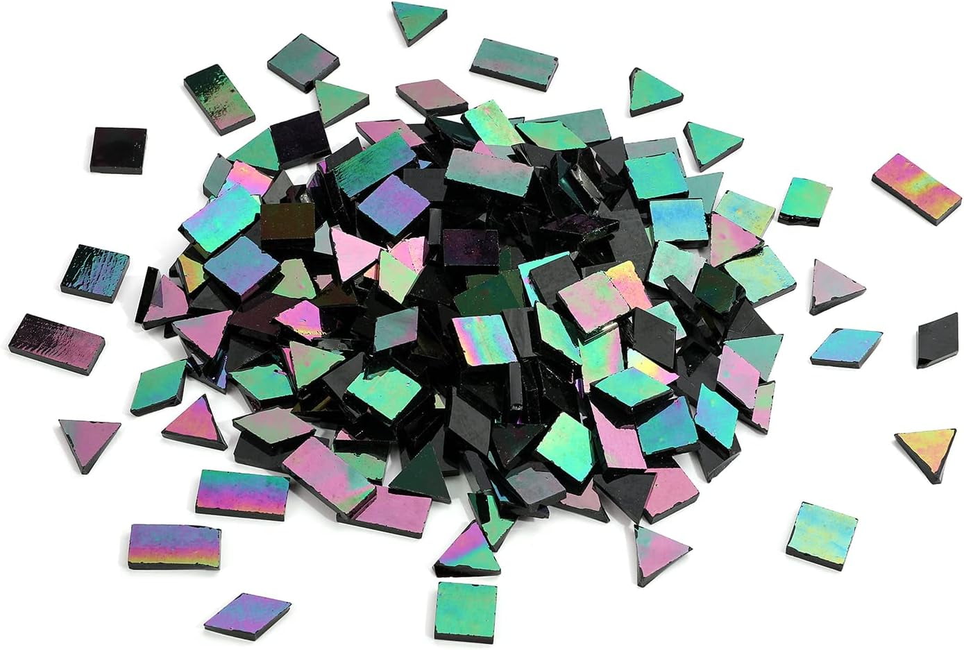 Lanyani Glass Mosaic Tiles for Art Crafts,4 Shapes Mixed Tiffany ...