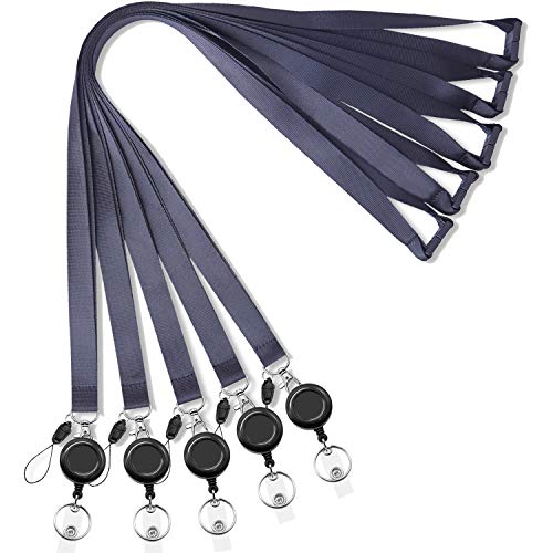 Lanyard Black Retractable 5 Pack bagde Reel Lanyards Retractable with ...