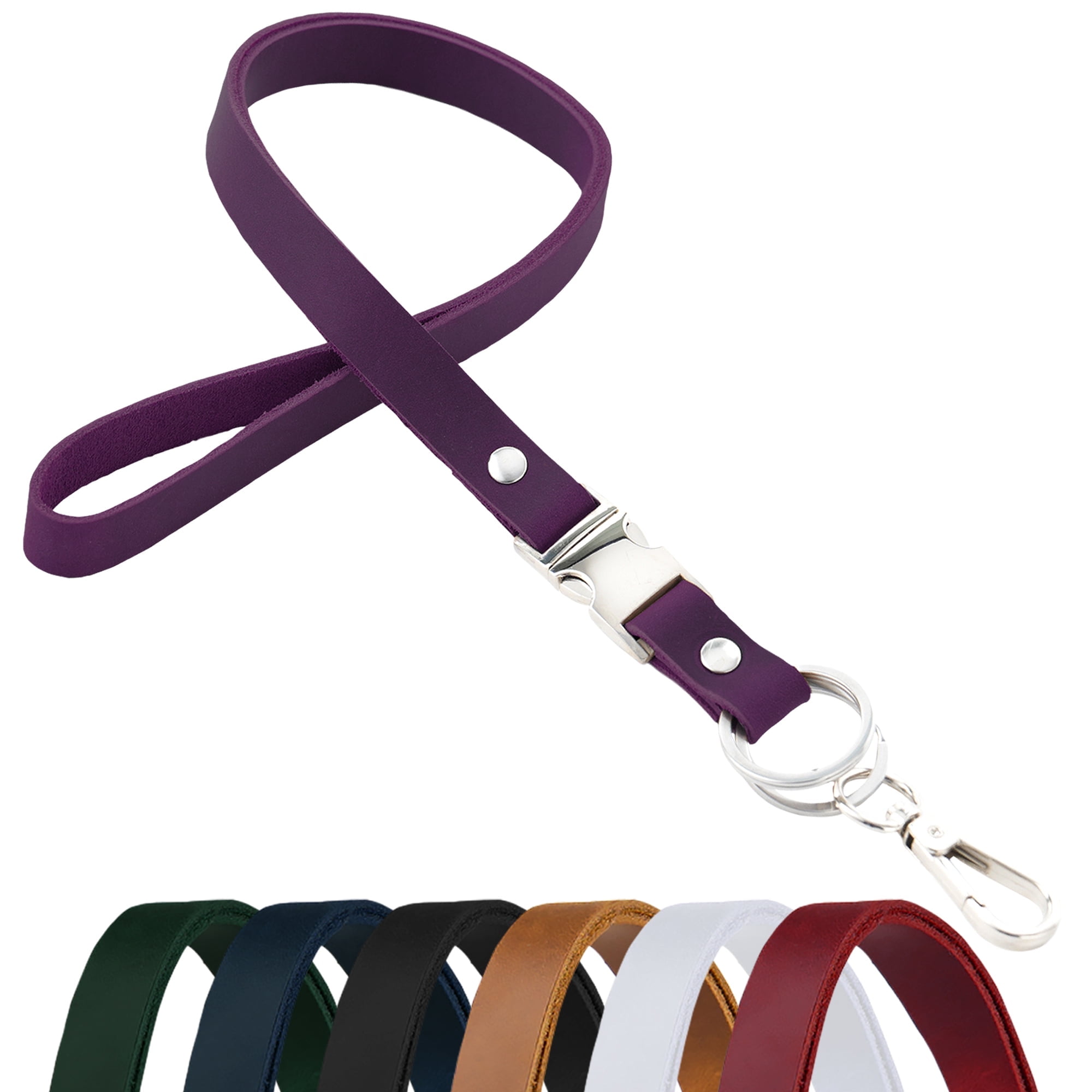 Lanyard Keychain, Lanyard for keys and ID Badges - Genuine Leather ...