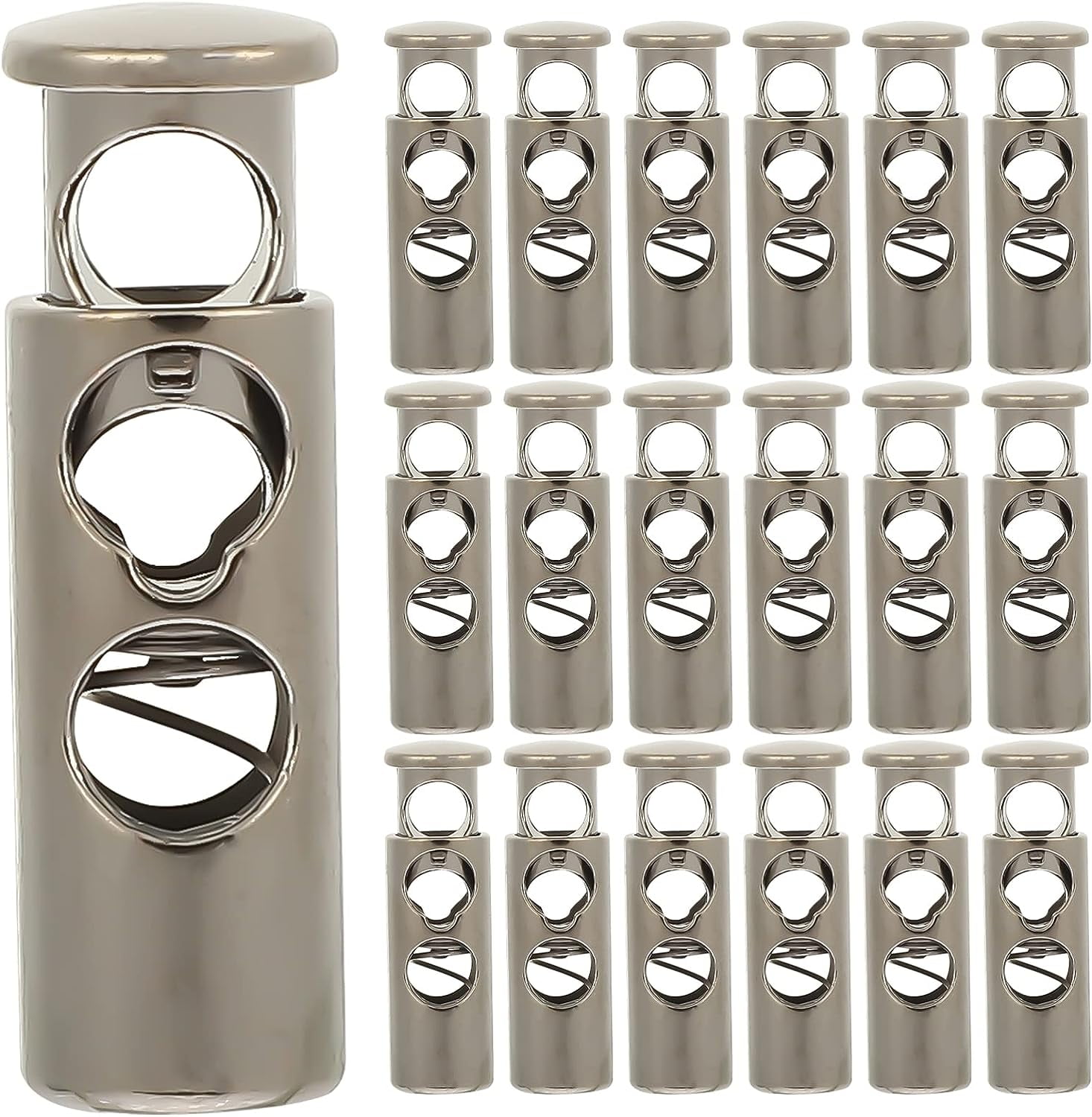 Lanyard Plastic Cord Locks Spring Toggles Stoppers Double Holes String ...