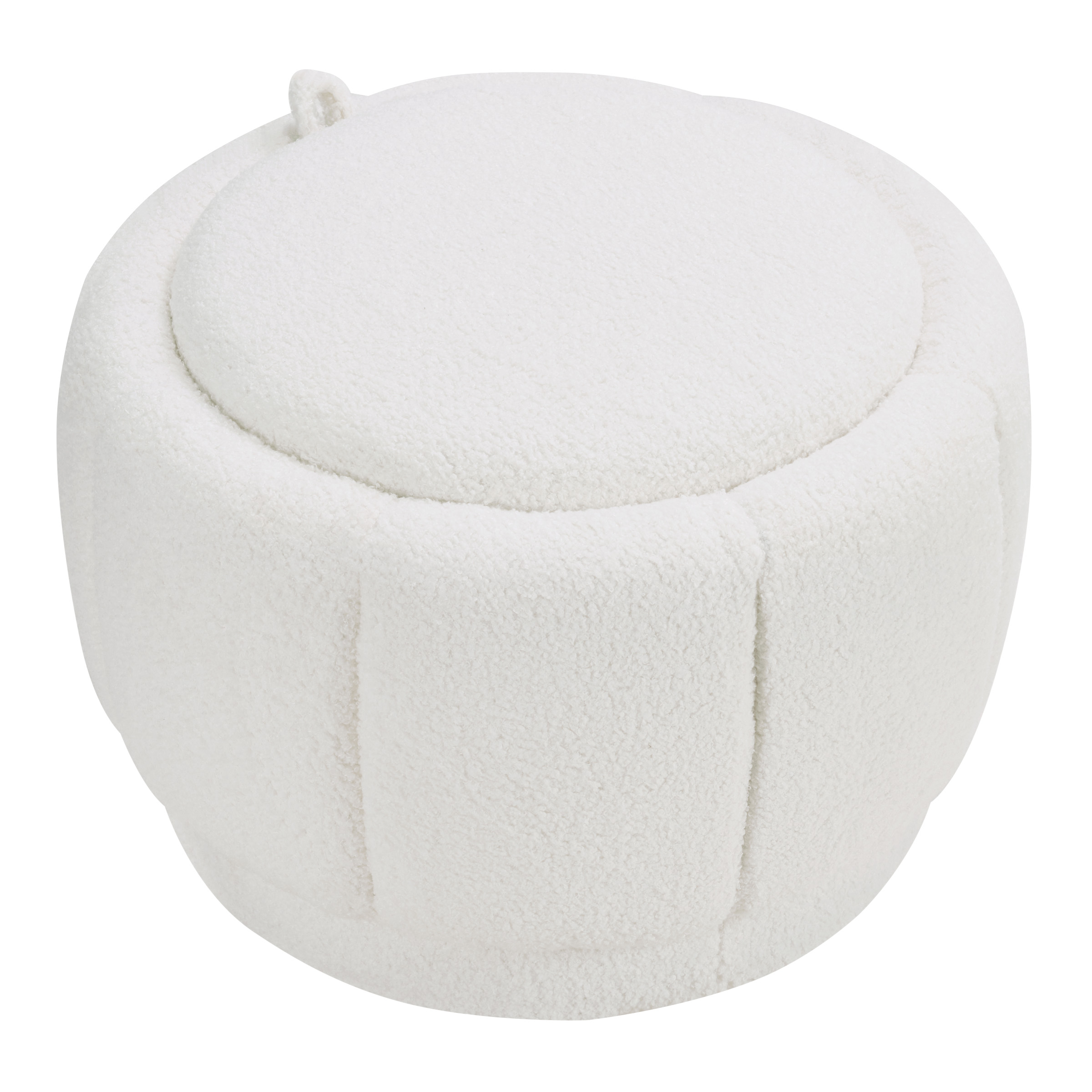 Lanyard Storage Ottoman in Ivory Sherpa Fabric - Walmart.com