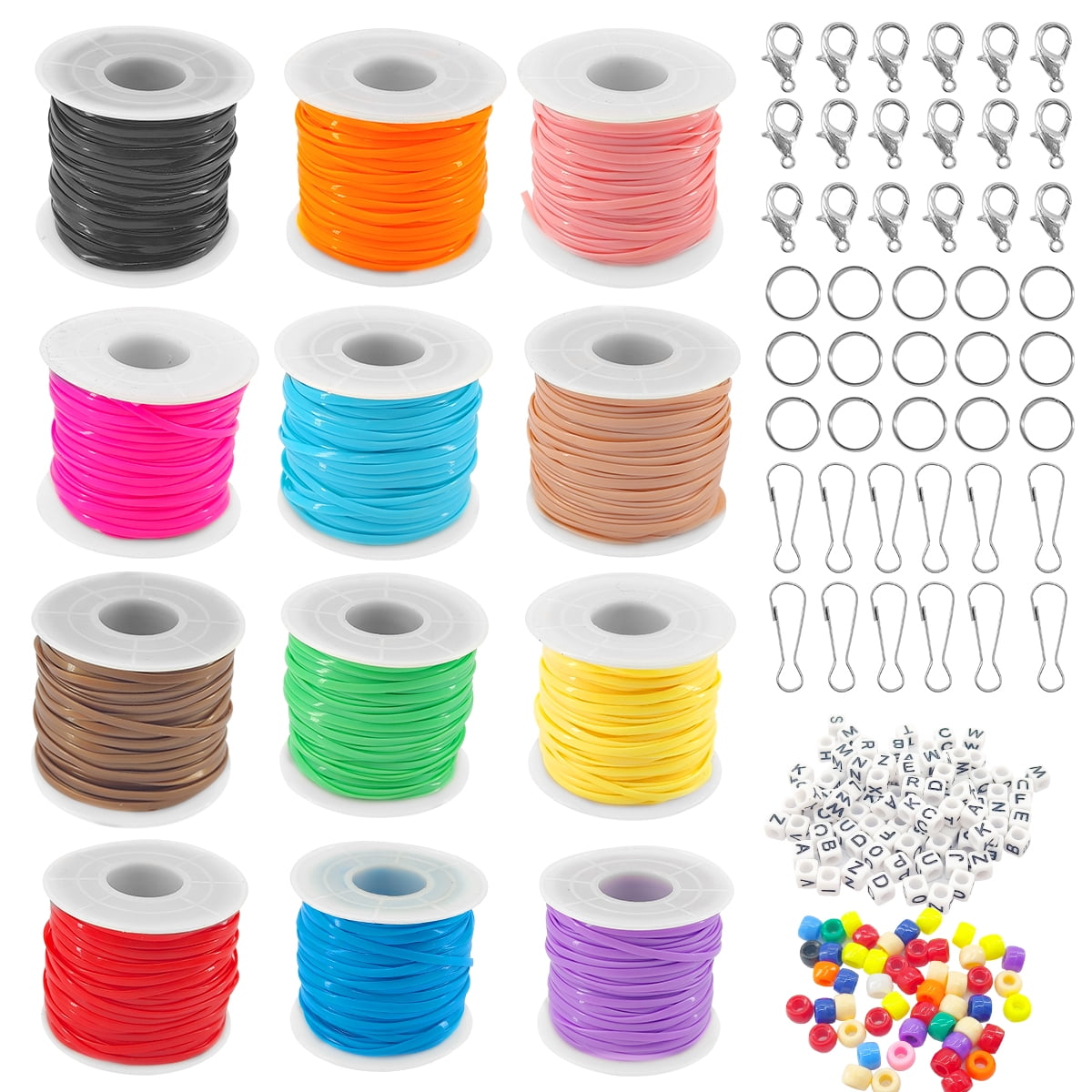 Lanyard String Keychain Making Kits Supplies for Friendship Bracelets ...