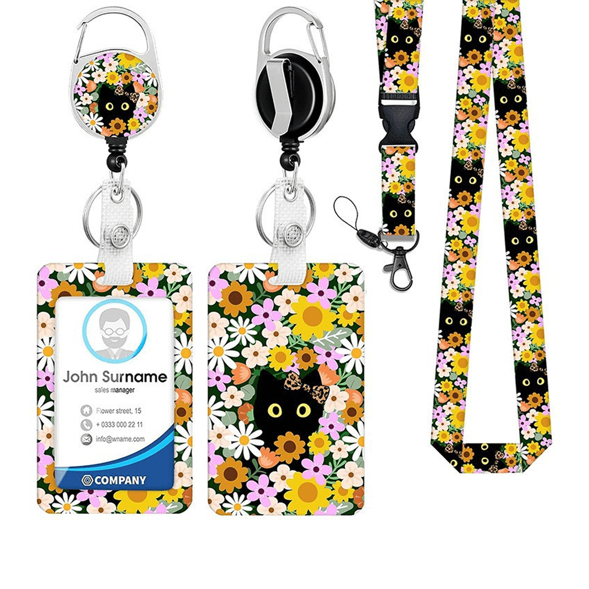 Lanyards for Id Badges, Cute Badge Holder with Retractable Reel Clip ...
