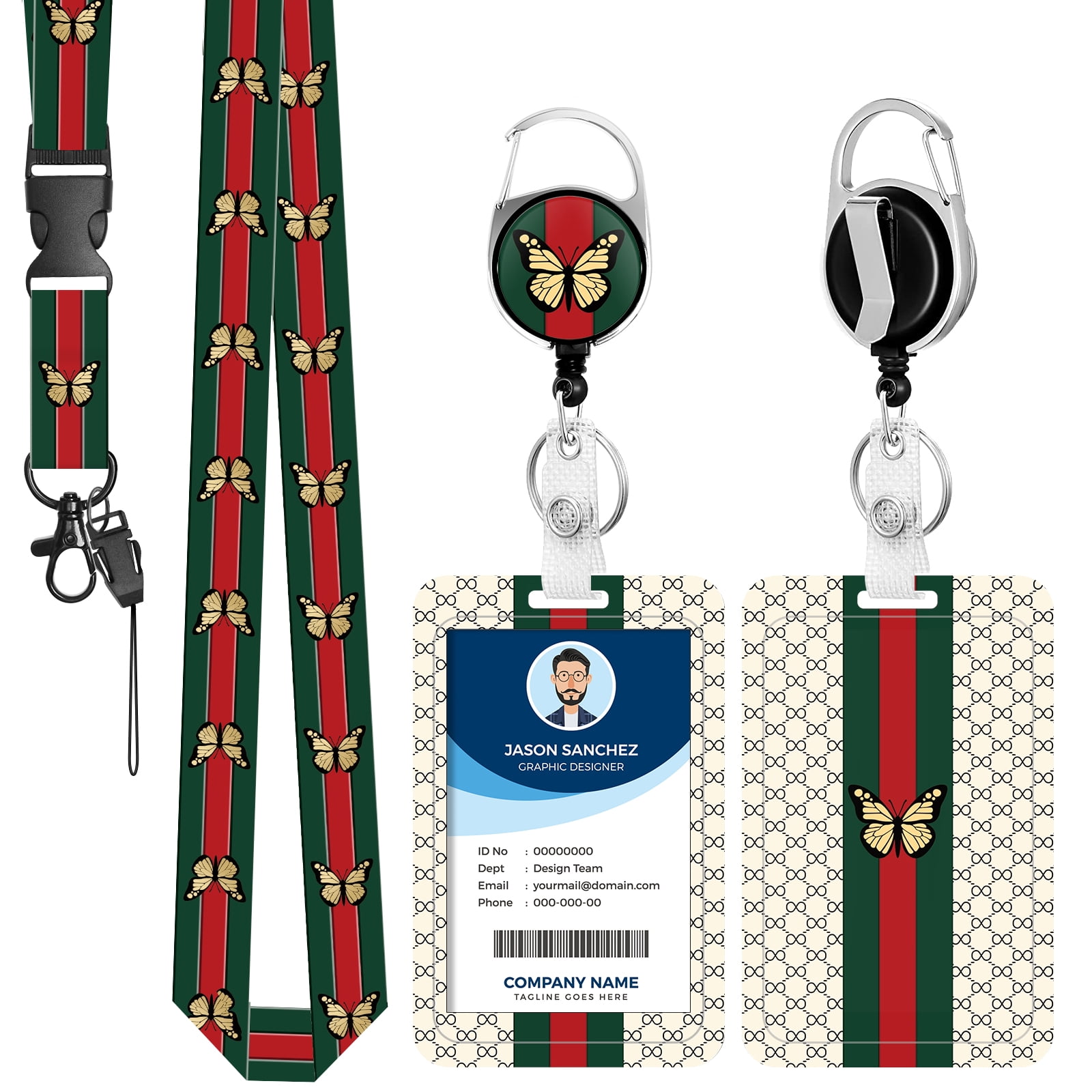 Lanyards for Id Badges, Retractable ID Badge Holder with Detachable ...