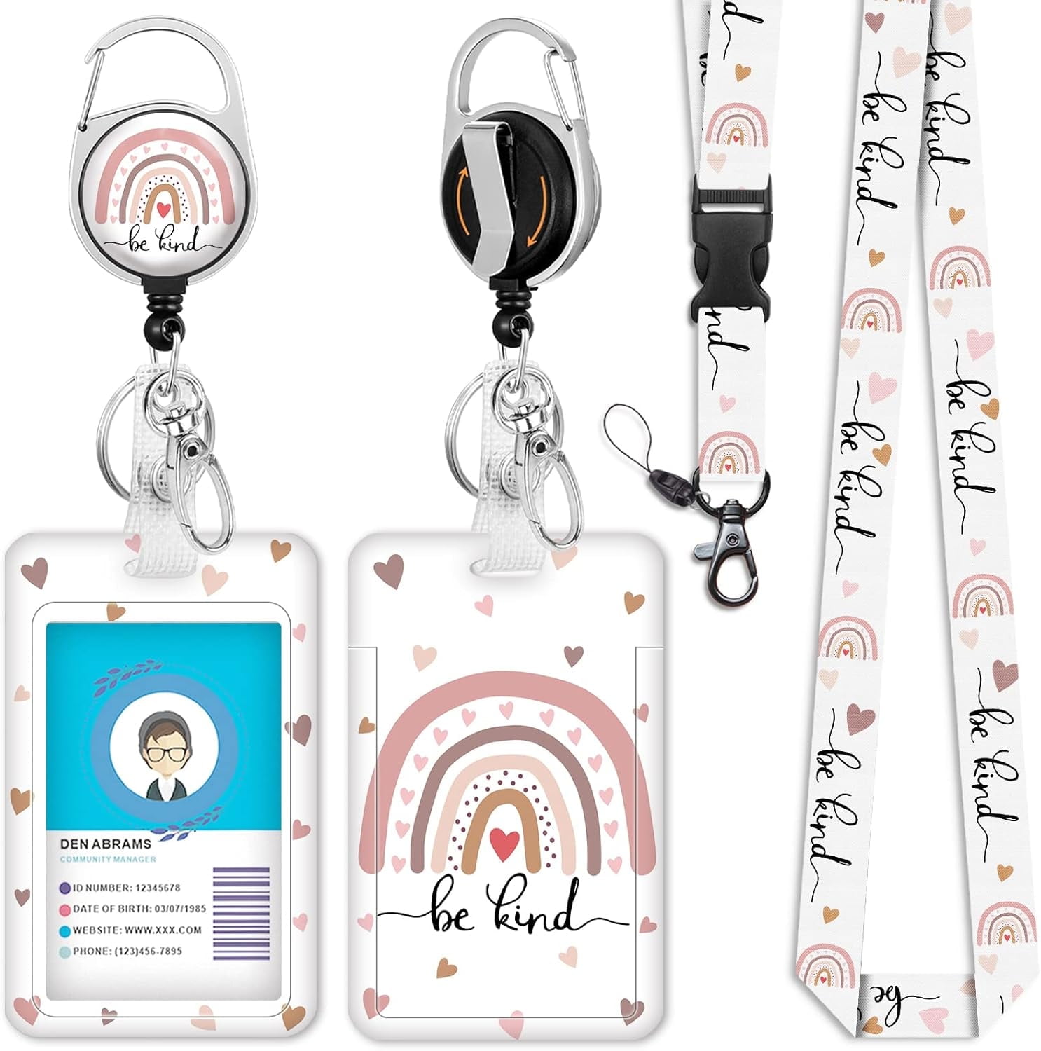 Lanyards for Id Badges, Retractable ID Badge Holder with Detachable ...